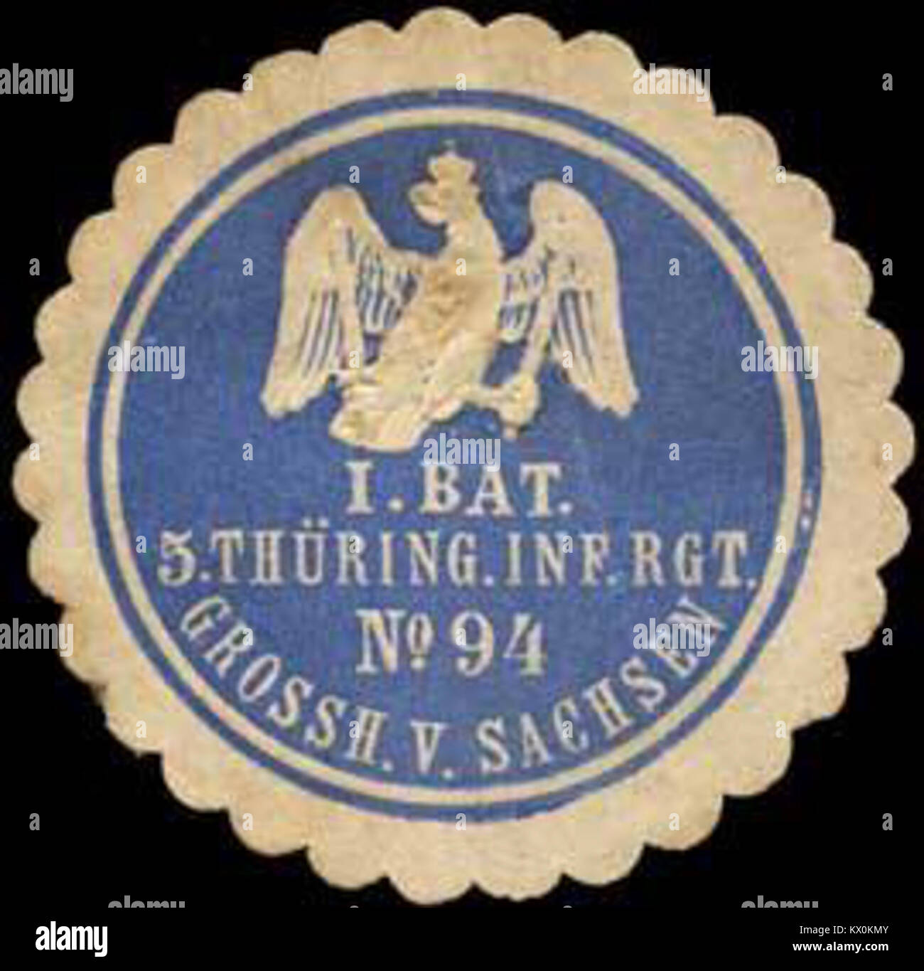 This historical seal marks the 5th Thuringian Infantry Regiment No. 94 ...