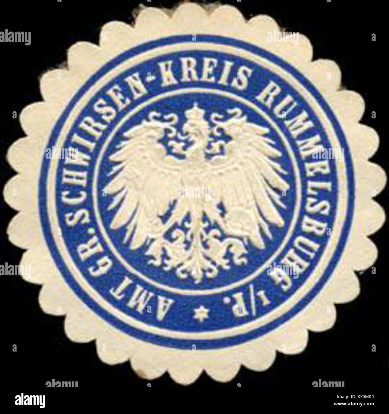 This seal mark represents the official emblem of the Amt Groß Schwirsen ...