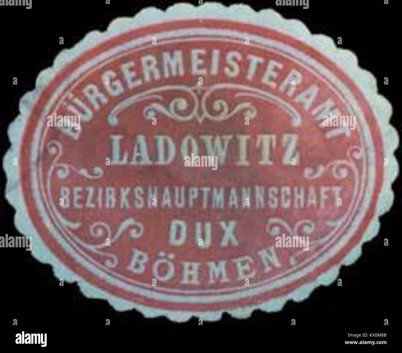 A historical seal from the Bürgermeister-Amt of Hölz marking an ...