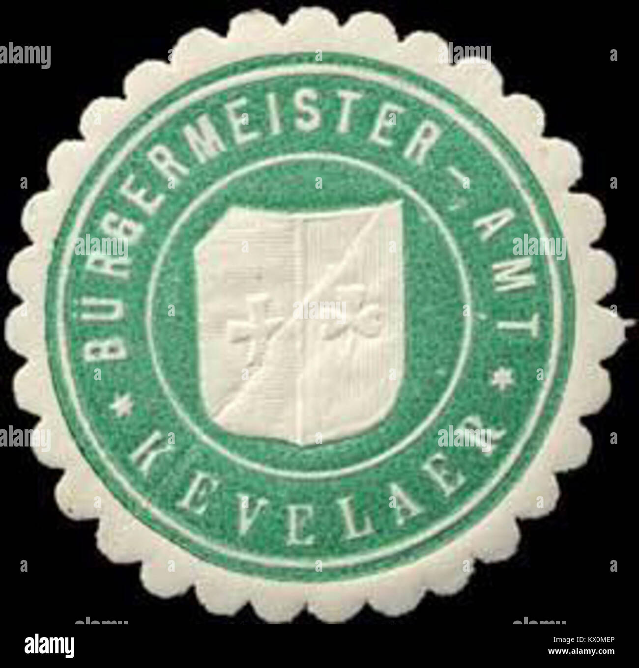 The Siegelmarke (seal) of the Bürgermeister-Amt Kevelaer is an ...