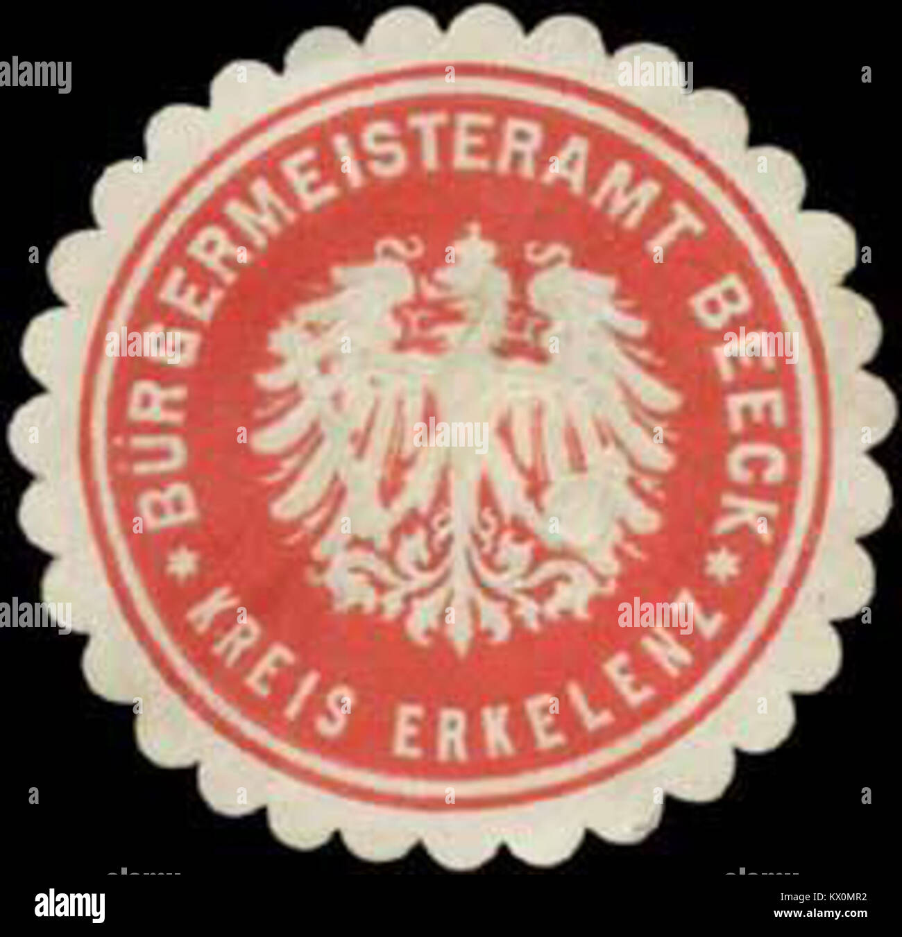 Siegelmarke Bürgermeisteramt Beeck is a historical seal used by the ...