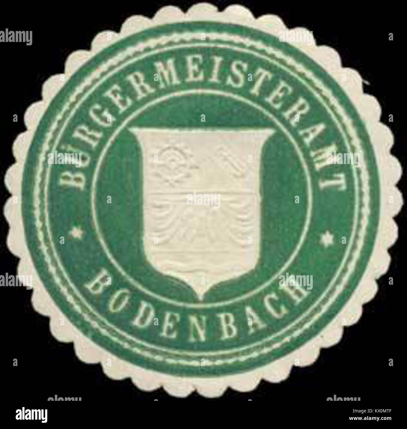This seal represents the municipal office of Bodenbach, a historical ...