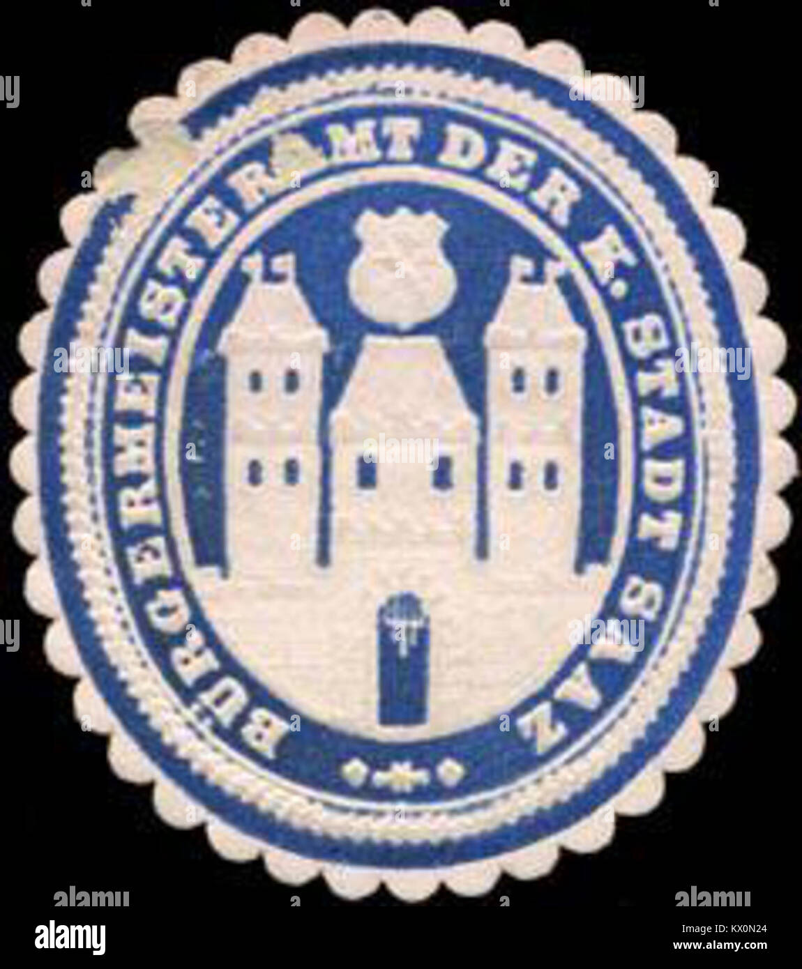 A seal mark from the Bürgermeisteramt (Mayor's Office) of the city of ...