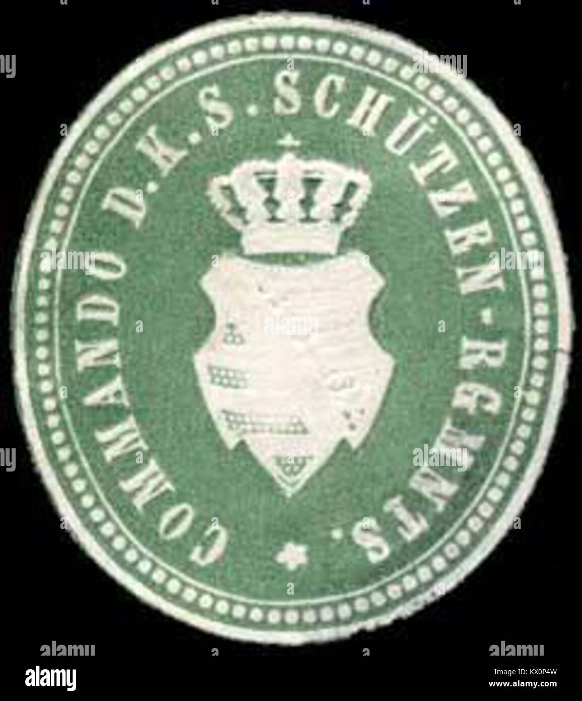 Seal mark from the Command of the Royal Saxon Rifle Regiment, Germany ...