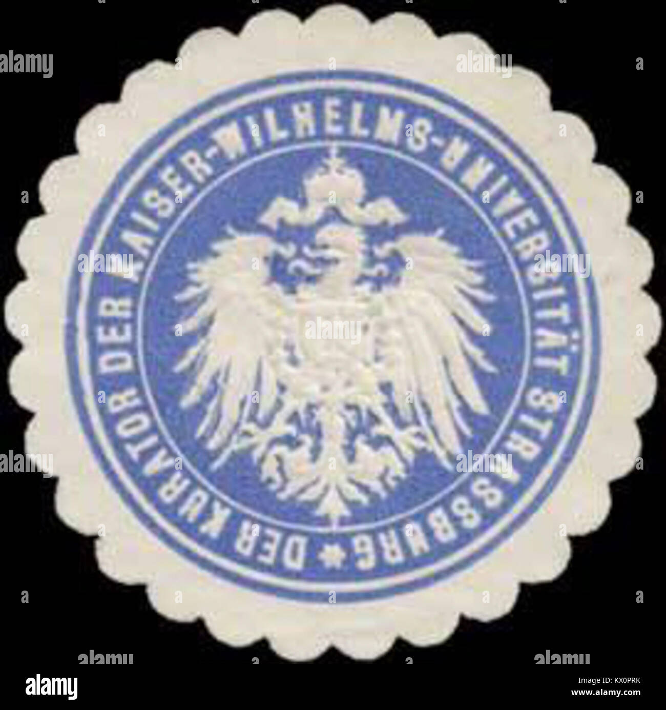 A seal from the Curator of Kaiser Wilhelm University in Strasbourg ...