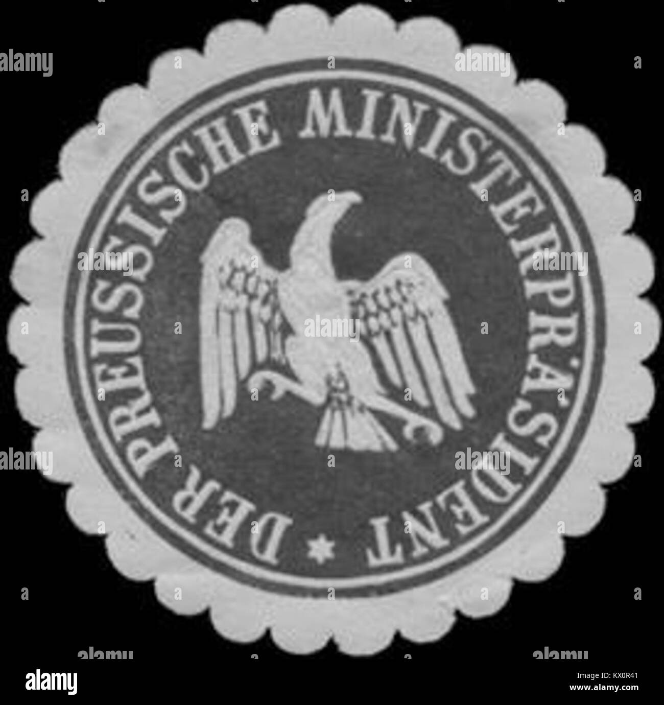 The Siegelmarke (seal) of the Prussian Minister-President represents an ...