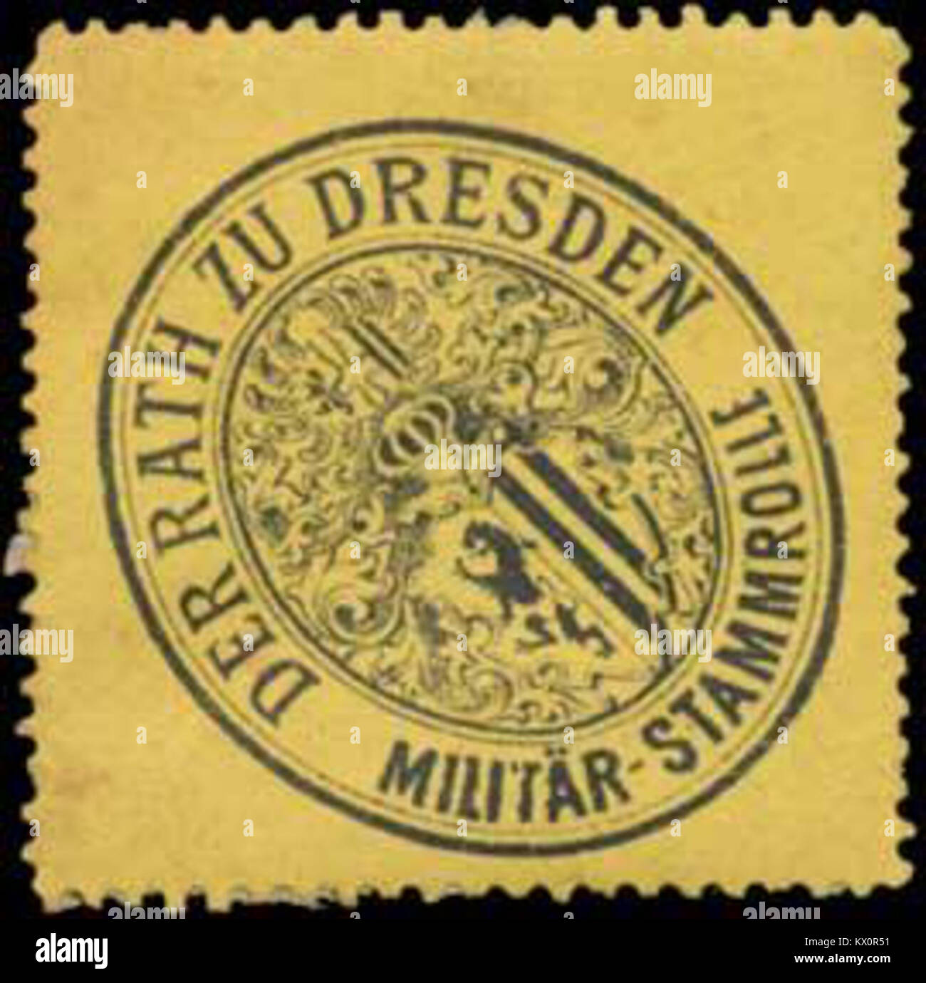 Siegelmarke Der Rath zu Dresden Militär-Stammrolle W0358527 Stock Photo ...