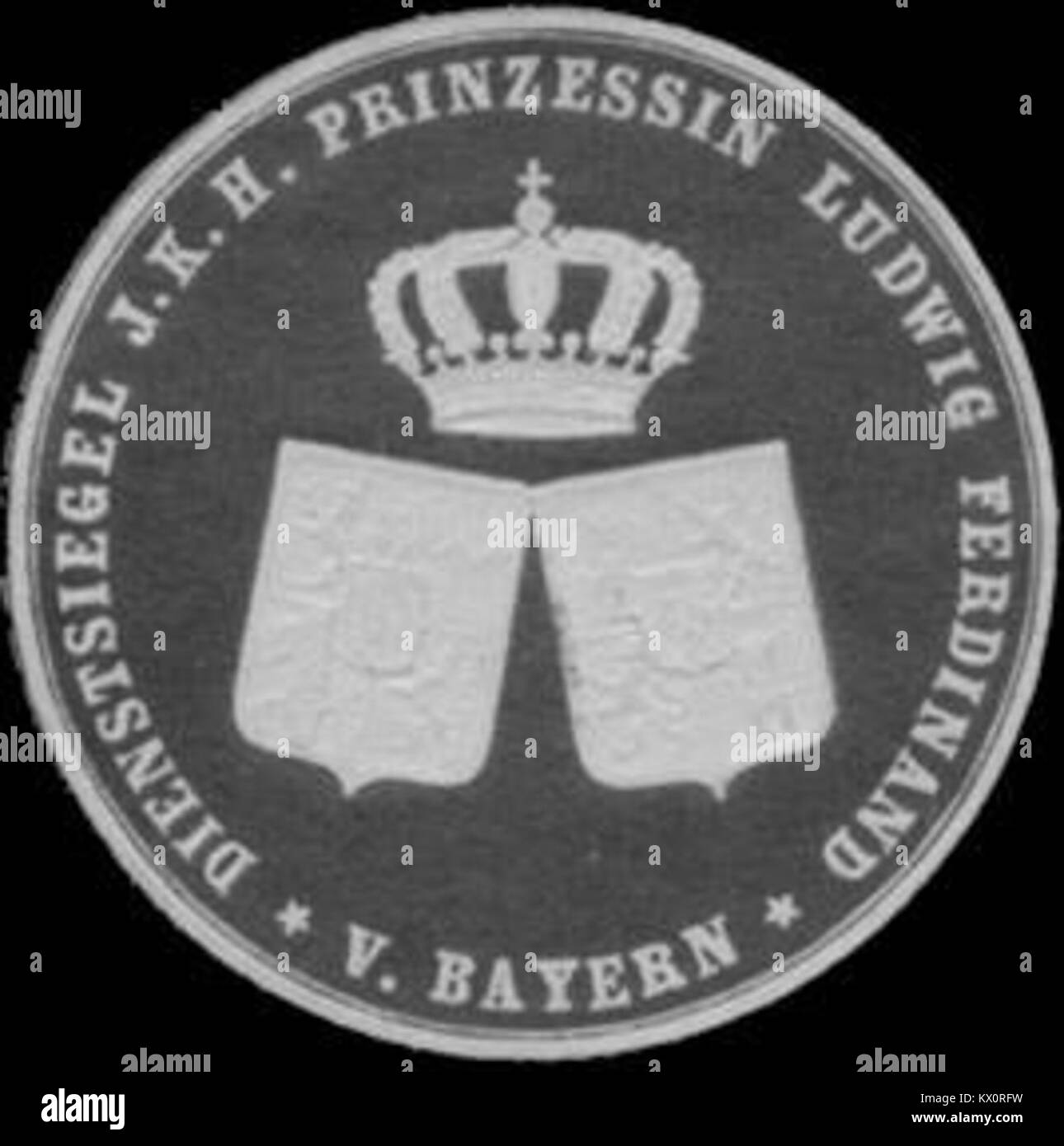 A royal seal from Princess Ludwig Ferdinand of Bavaria, used for ...