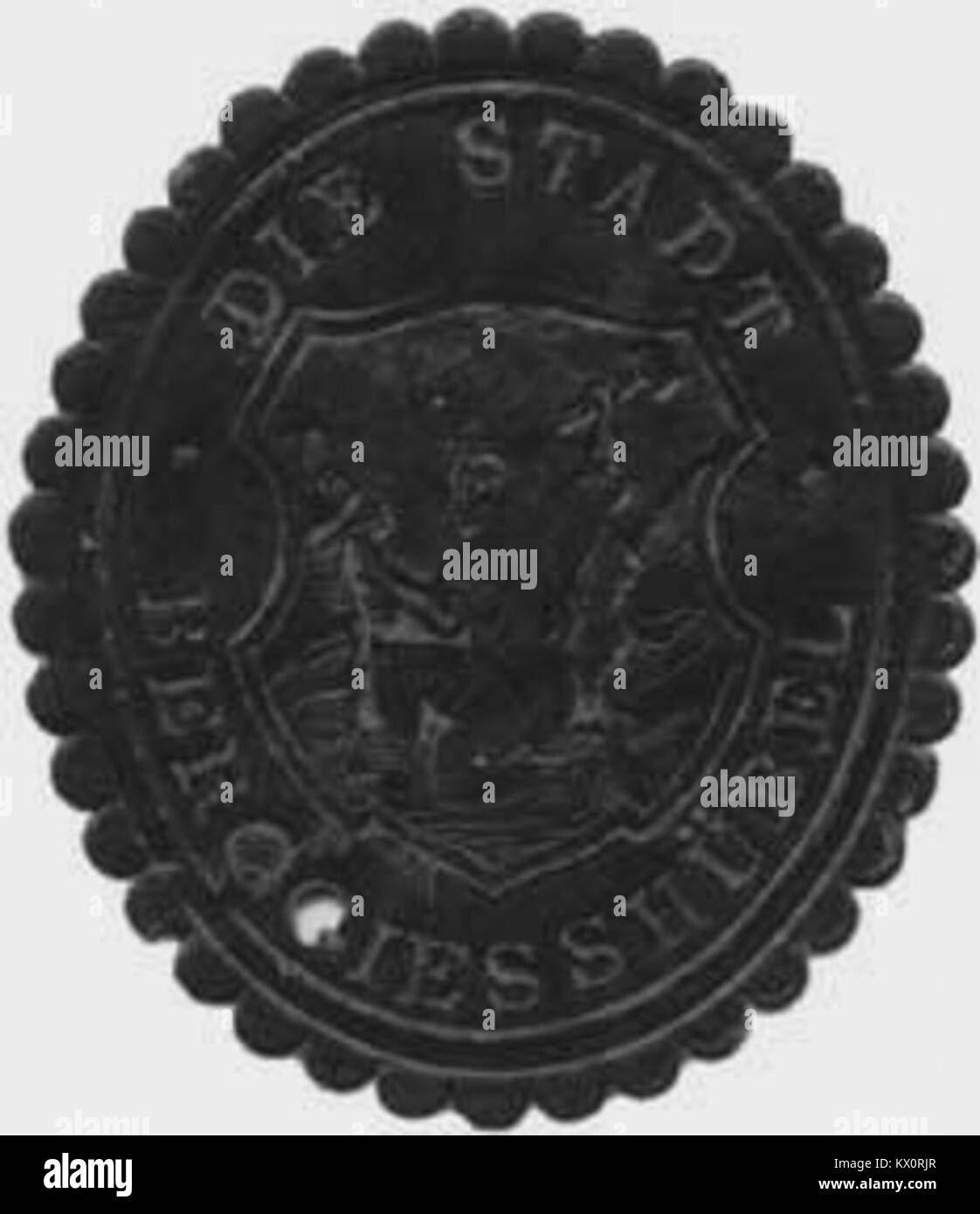 An official seal of the City of Berggiesshübel, Germany, representing ...