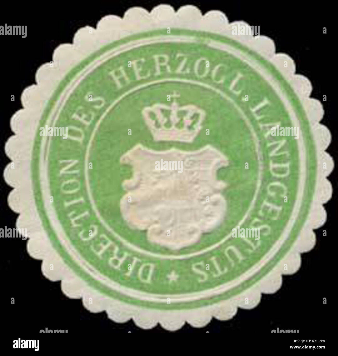 This sealing stamp was used by the Direction des herzogl. Landgestüts ...