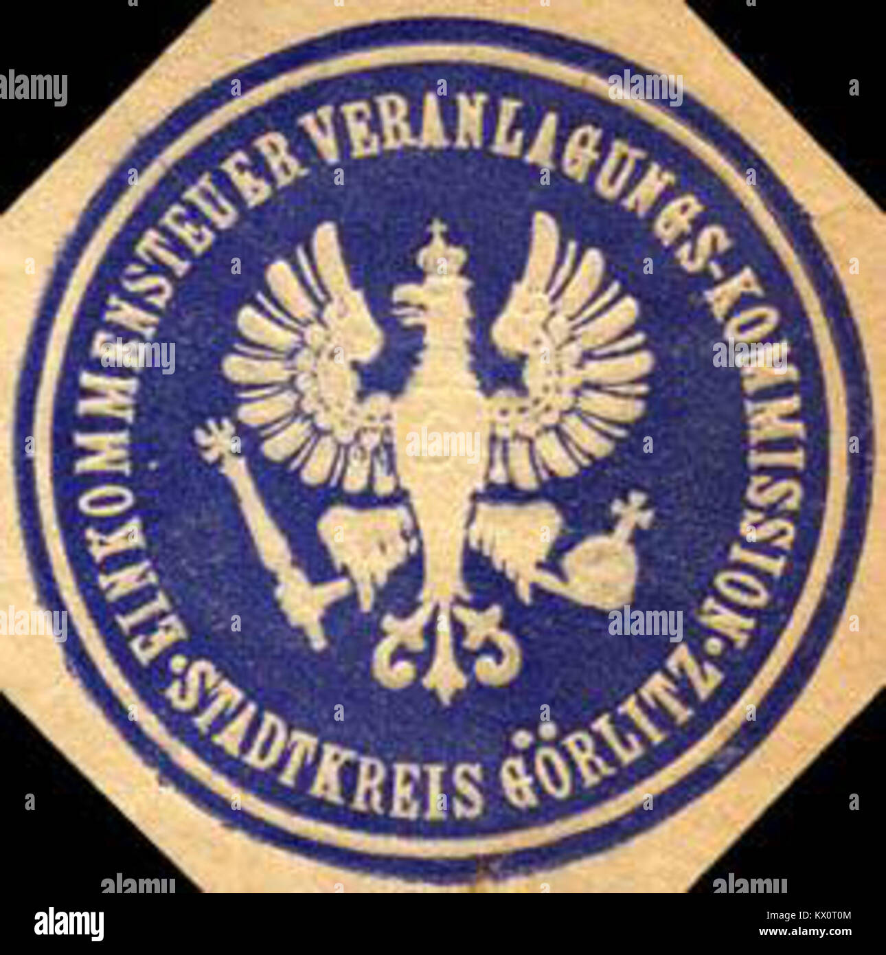 This image shows a stamp used by the Income Tax Commission in the ...