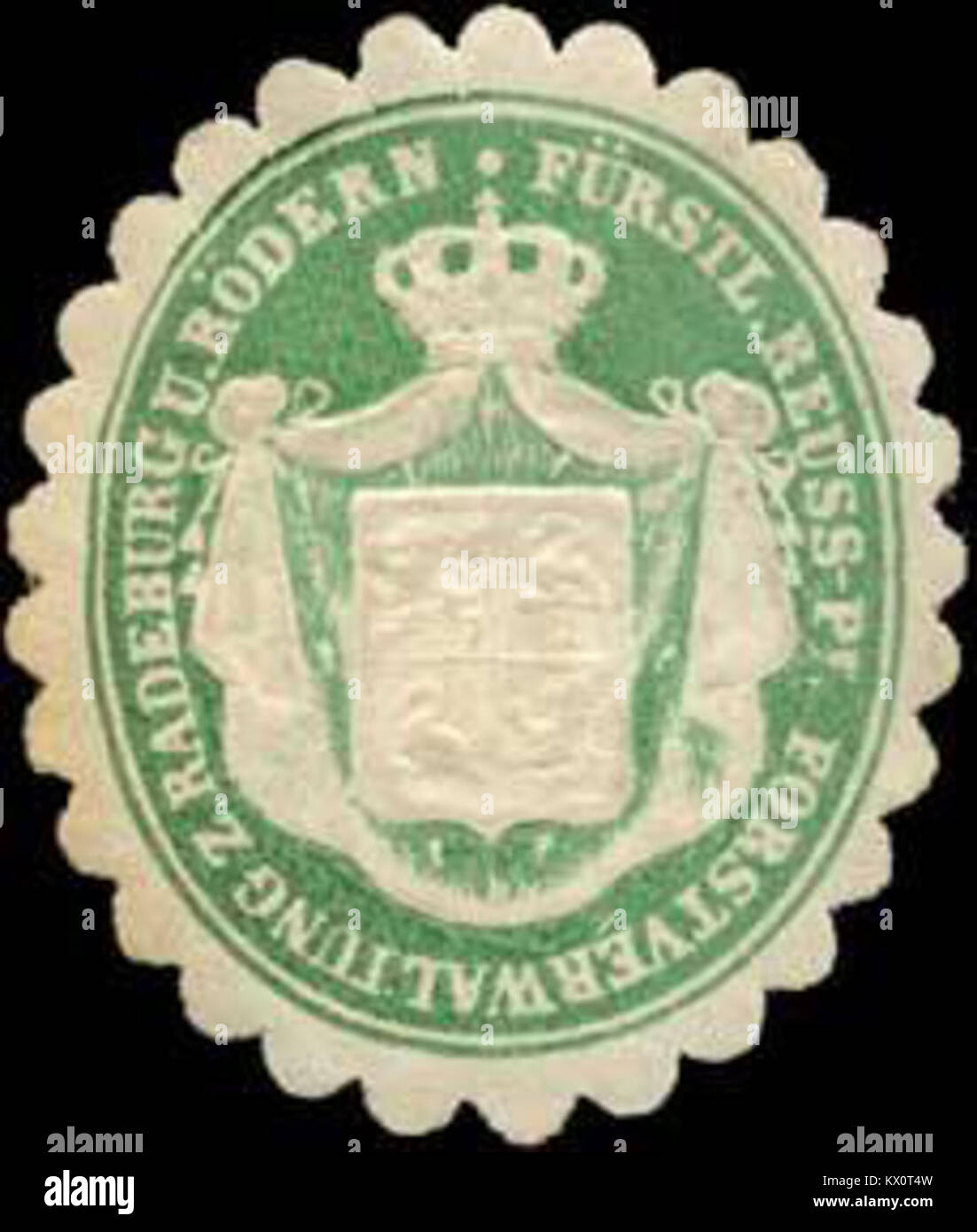 Seal of the Princely Forest Administration of Reuss-Plauen in Radeburg ...
