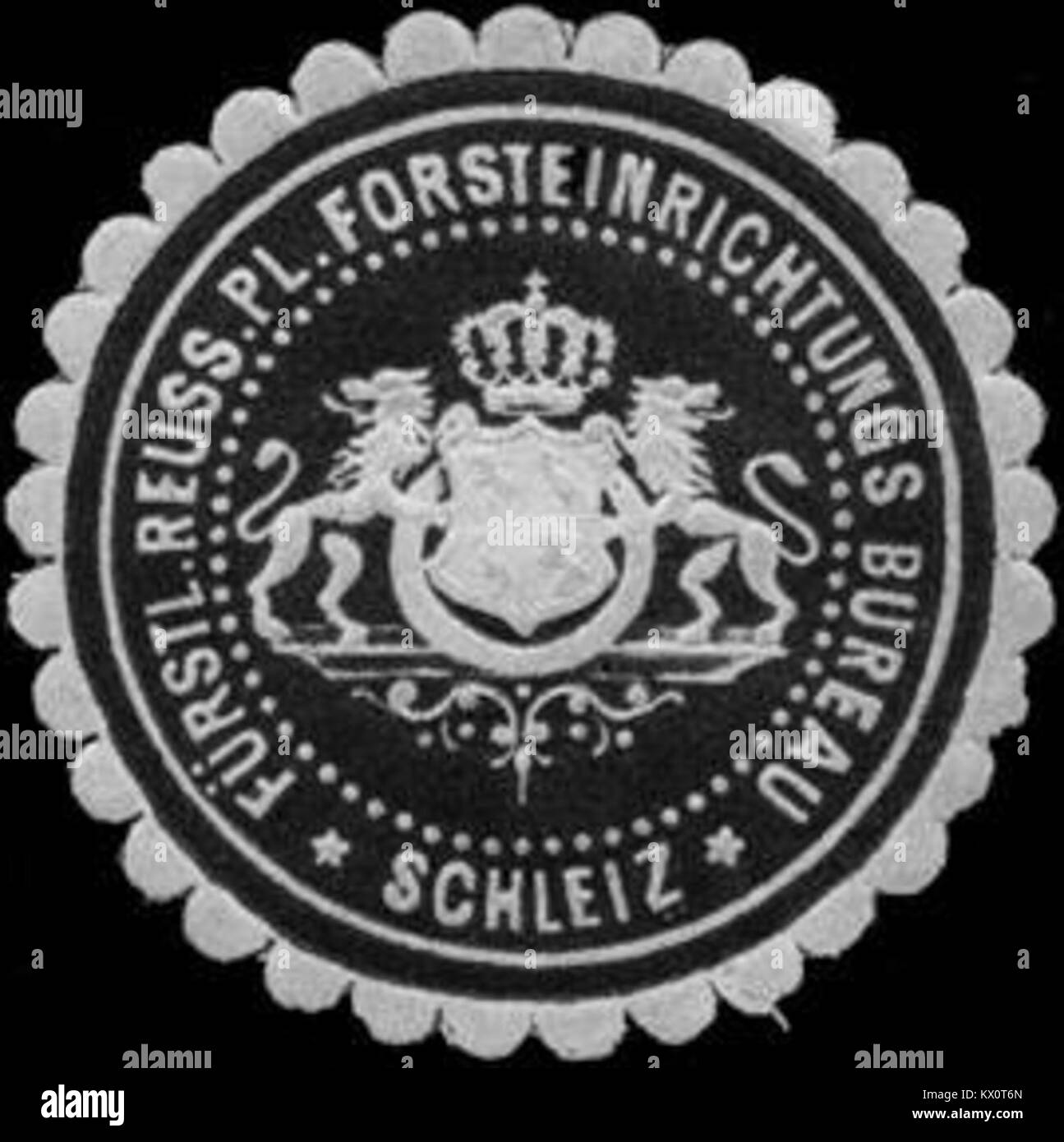 A stamp from the collection of the First Reuss Principality, issued by ...