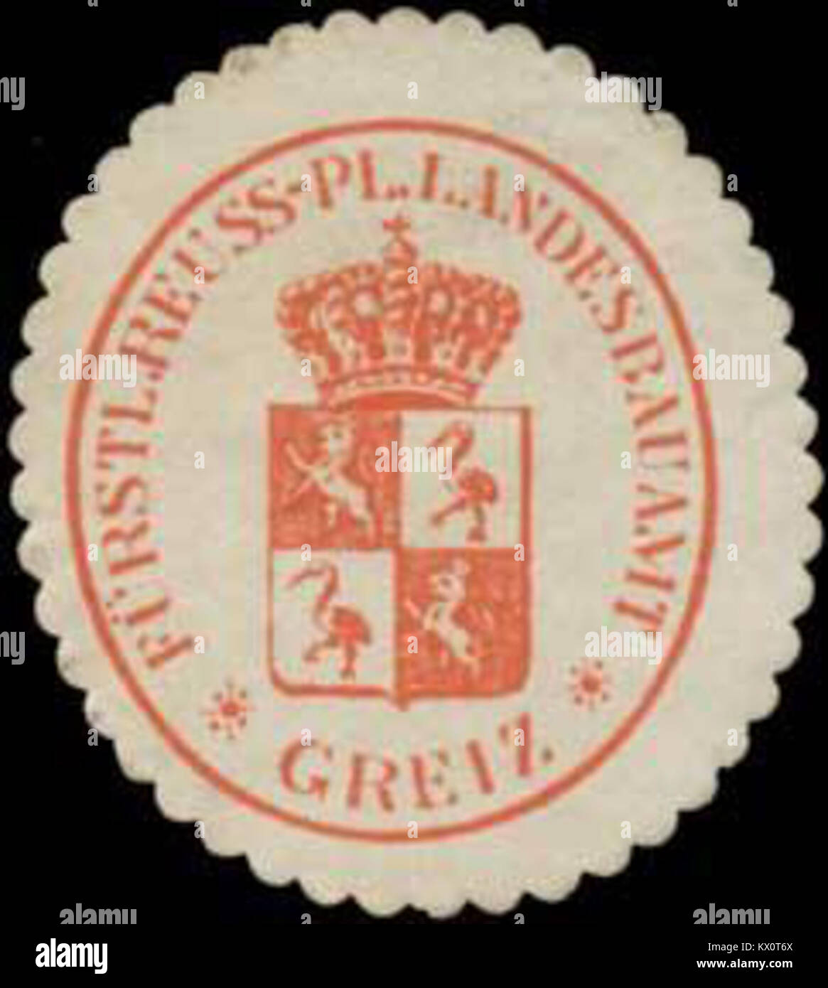 This seal from the Landesbauamt Greiz represents the official stamp ...