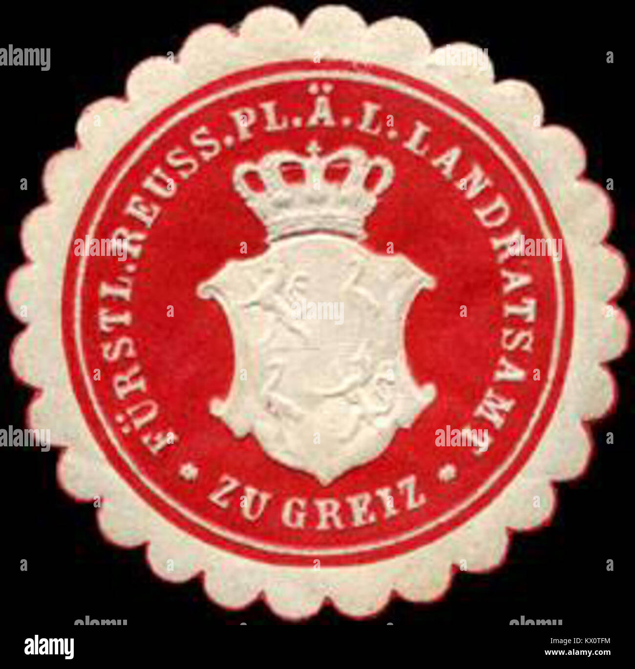 Siegelmarke Fürstlich Reuss. Pl. Ä. L. Landratsamt zu Greiz W0204891 ...