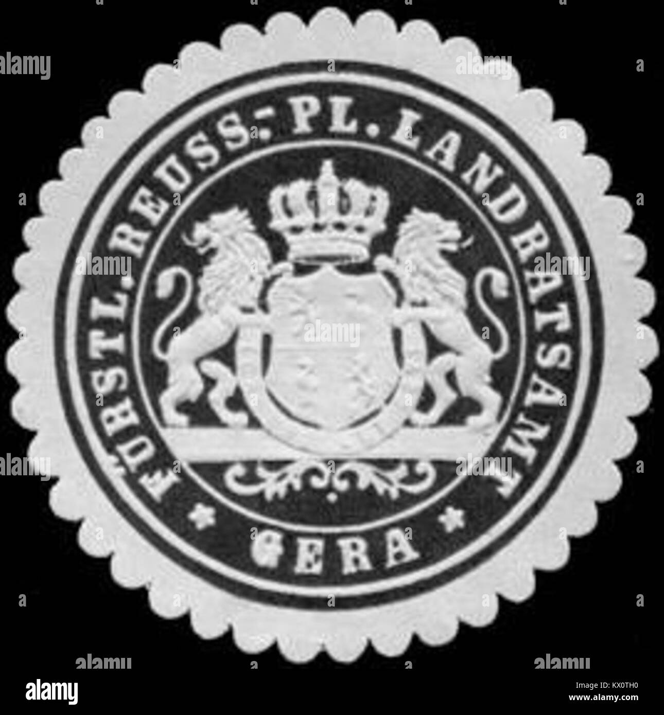 Seal of the Princely Reuss District Office (Landratsamt) in Gera ...