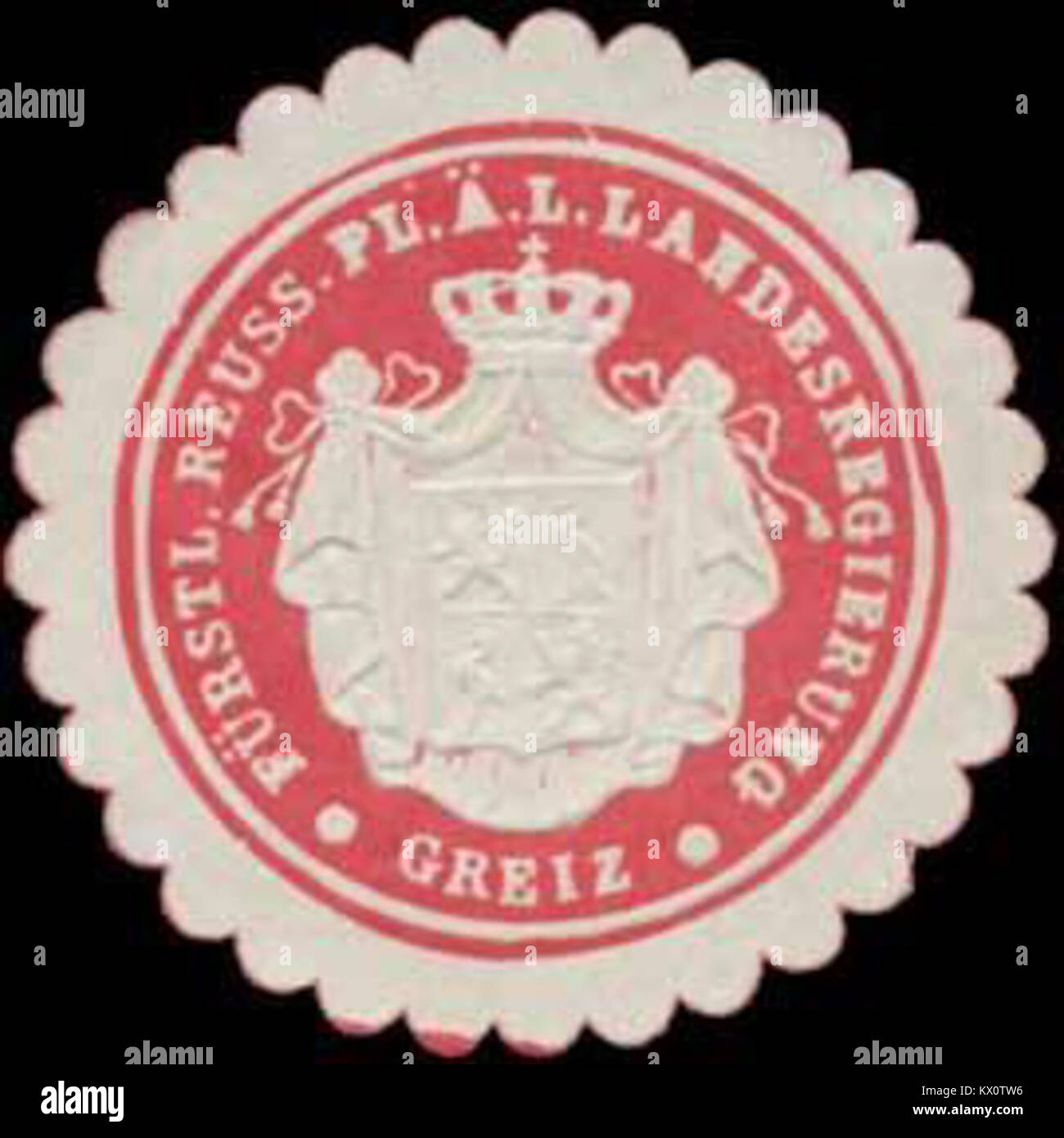 This image shows a stamp from the F. Reuss collection, issued by the ...