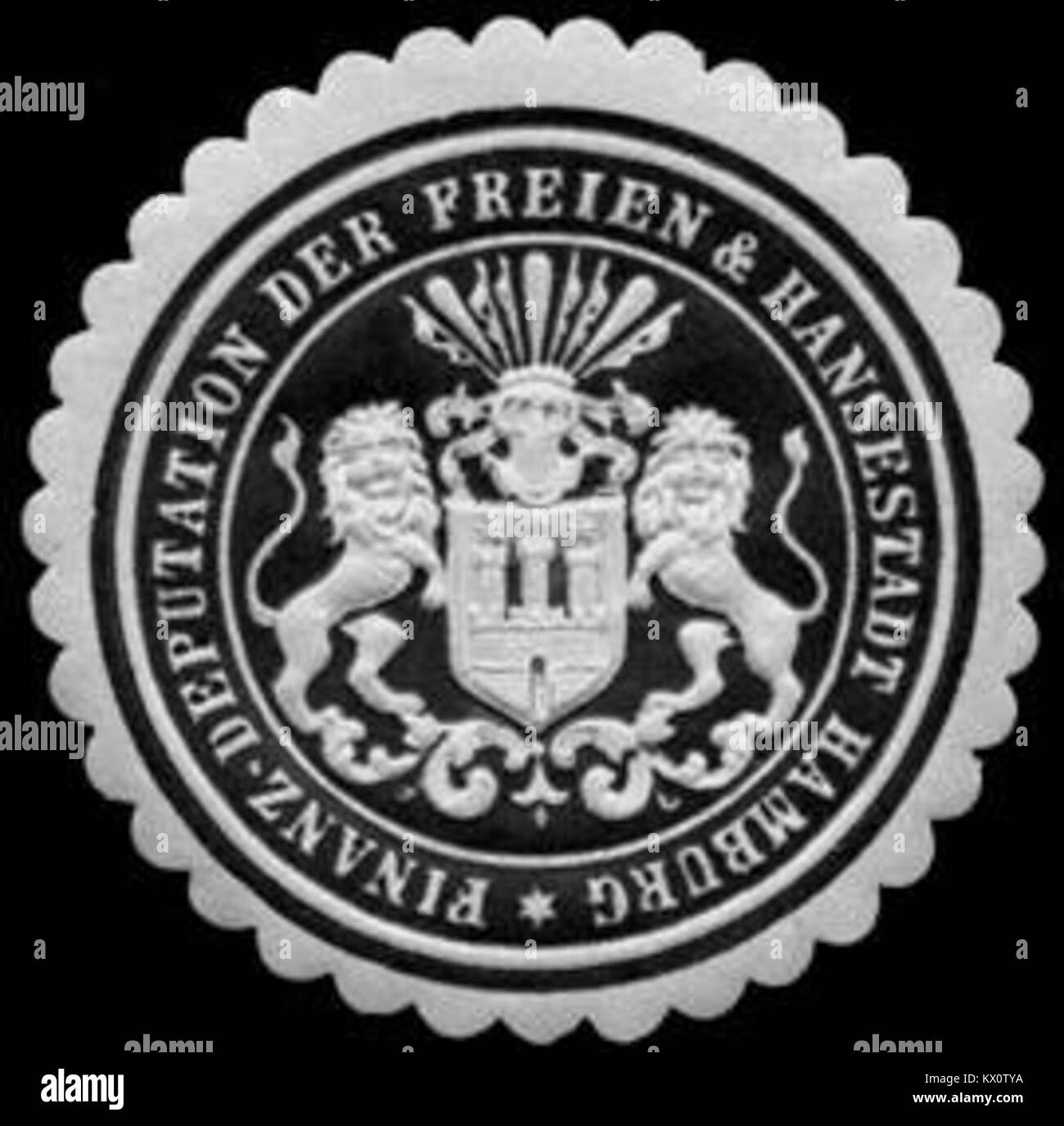 The Siegelmarke (seal) of the Finanz-Deputation, or Finance Department ...