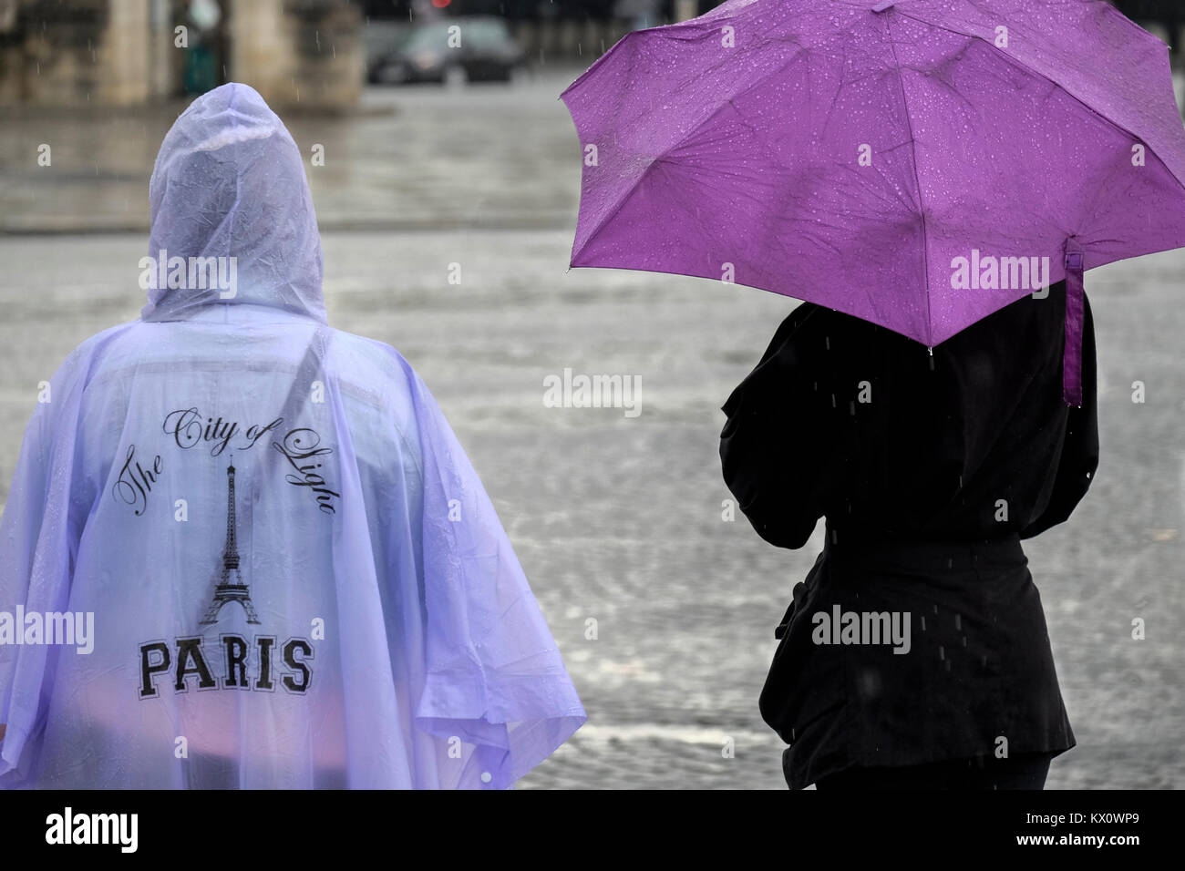 France, Paris, Protected from the rain storm Stock Photo - Alamy