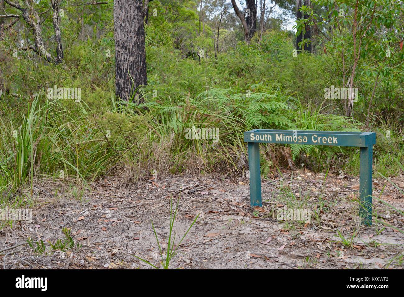 South mimosa creek sign near Munall camping area, Blackdown Tableland ...