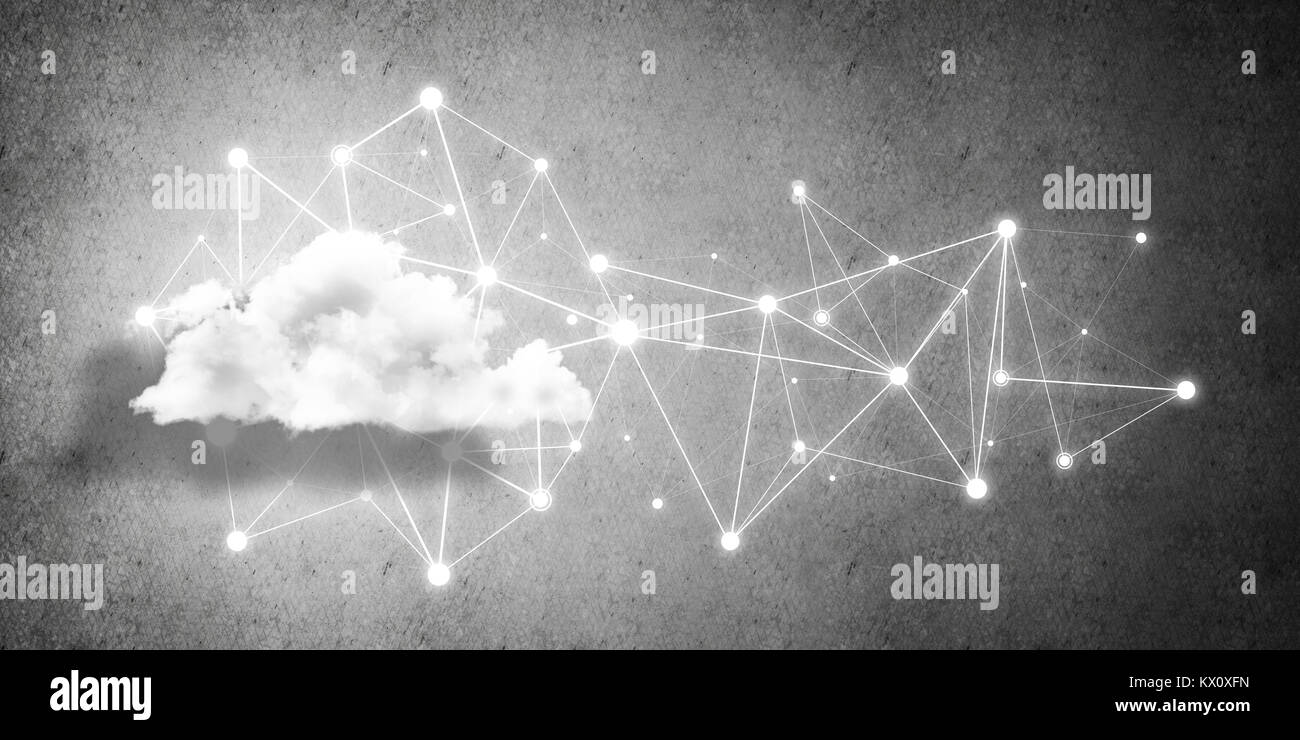 Background image with cloud computing connection concept on concrete ...