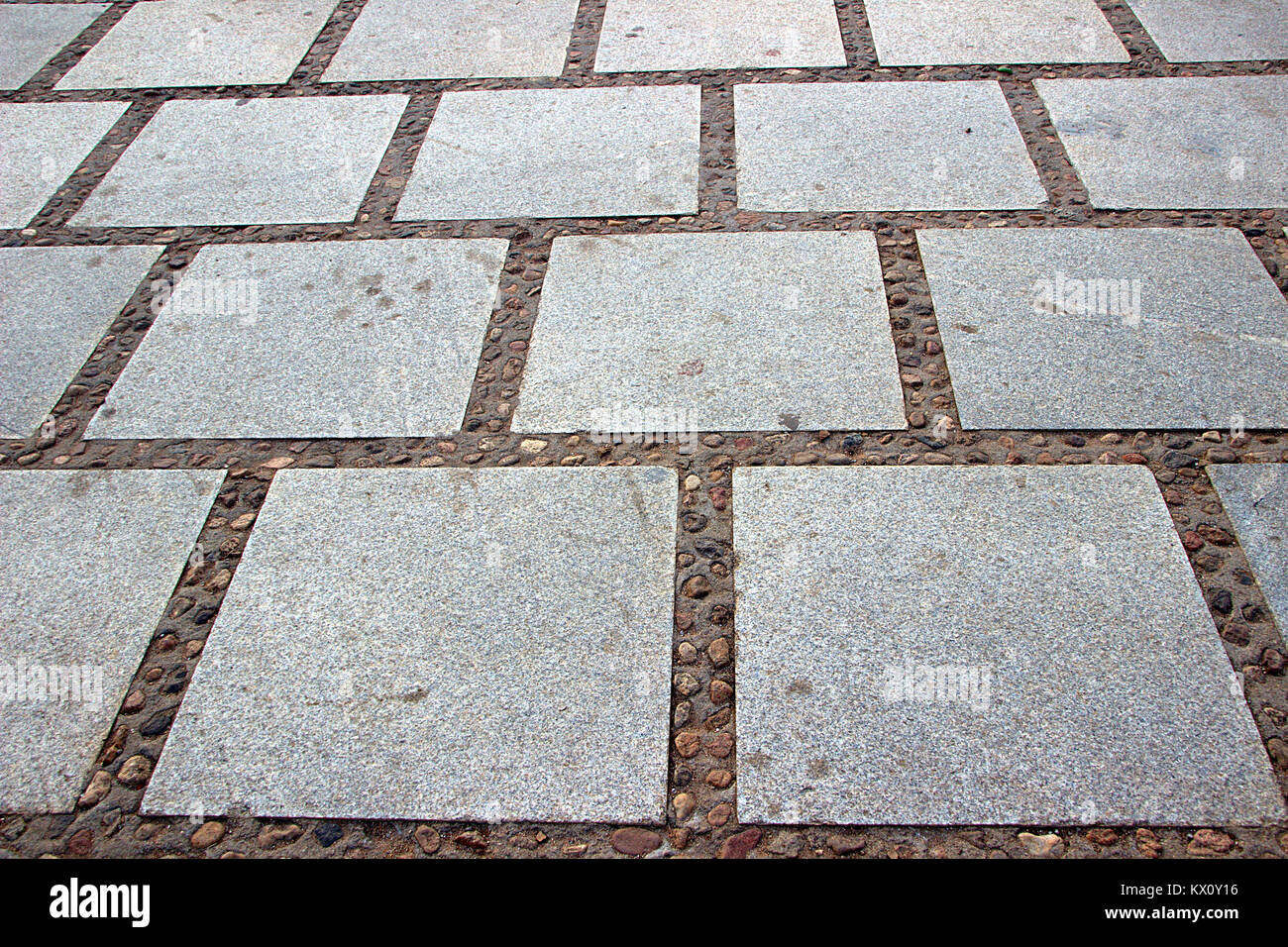 Layout of dressed rectangular grey, granular, granite stone slabs on ...