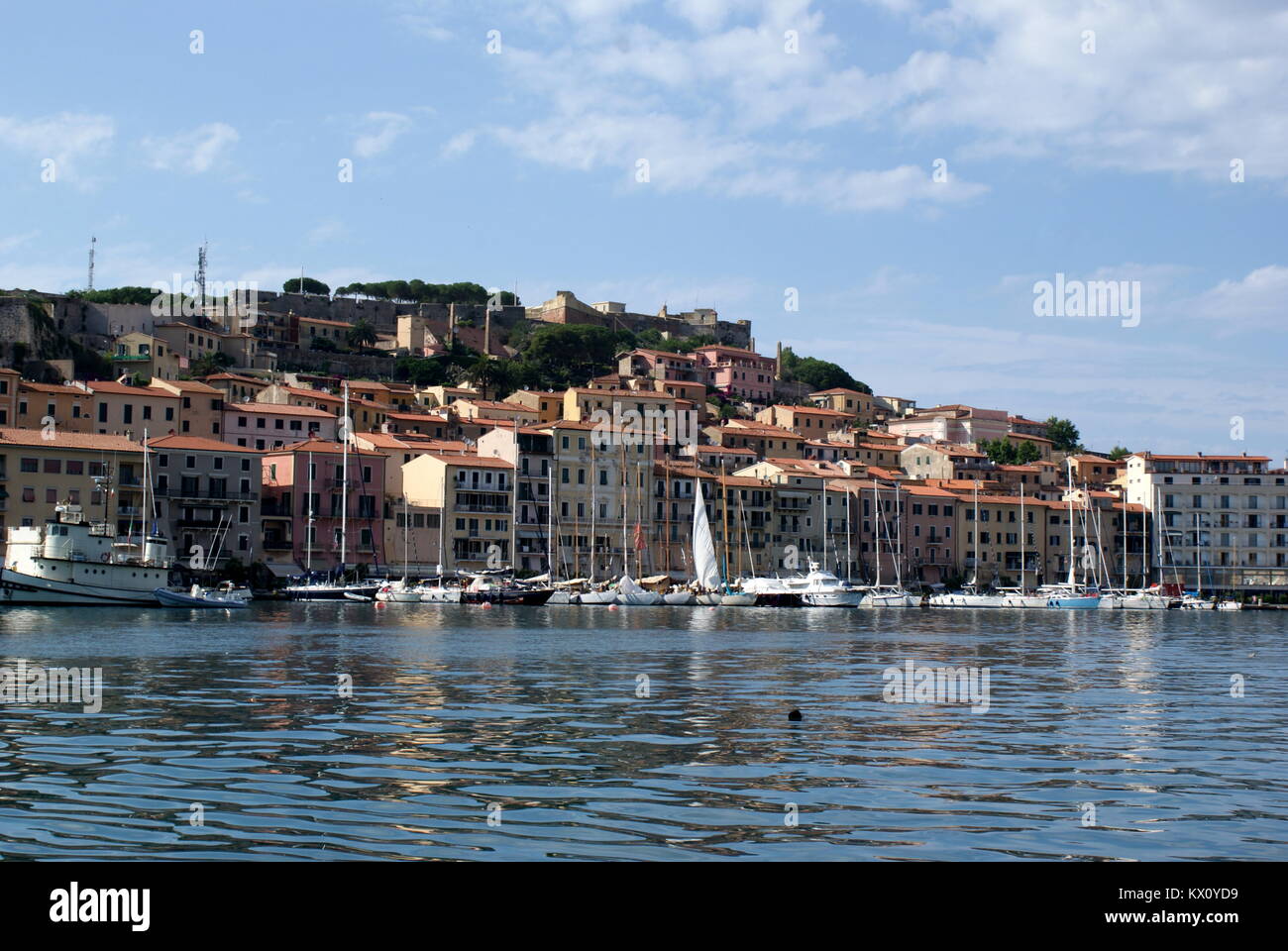View across the water to portoferraio hi-res stock photography and ...
