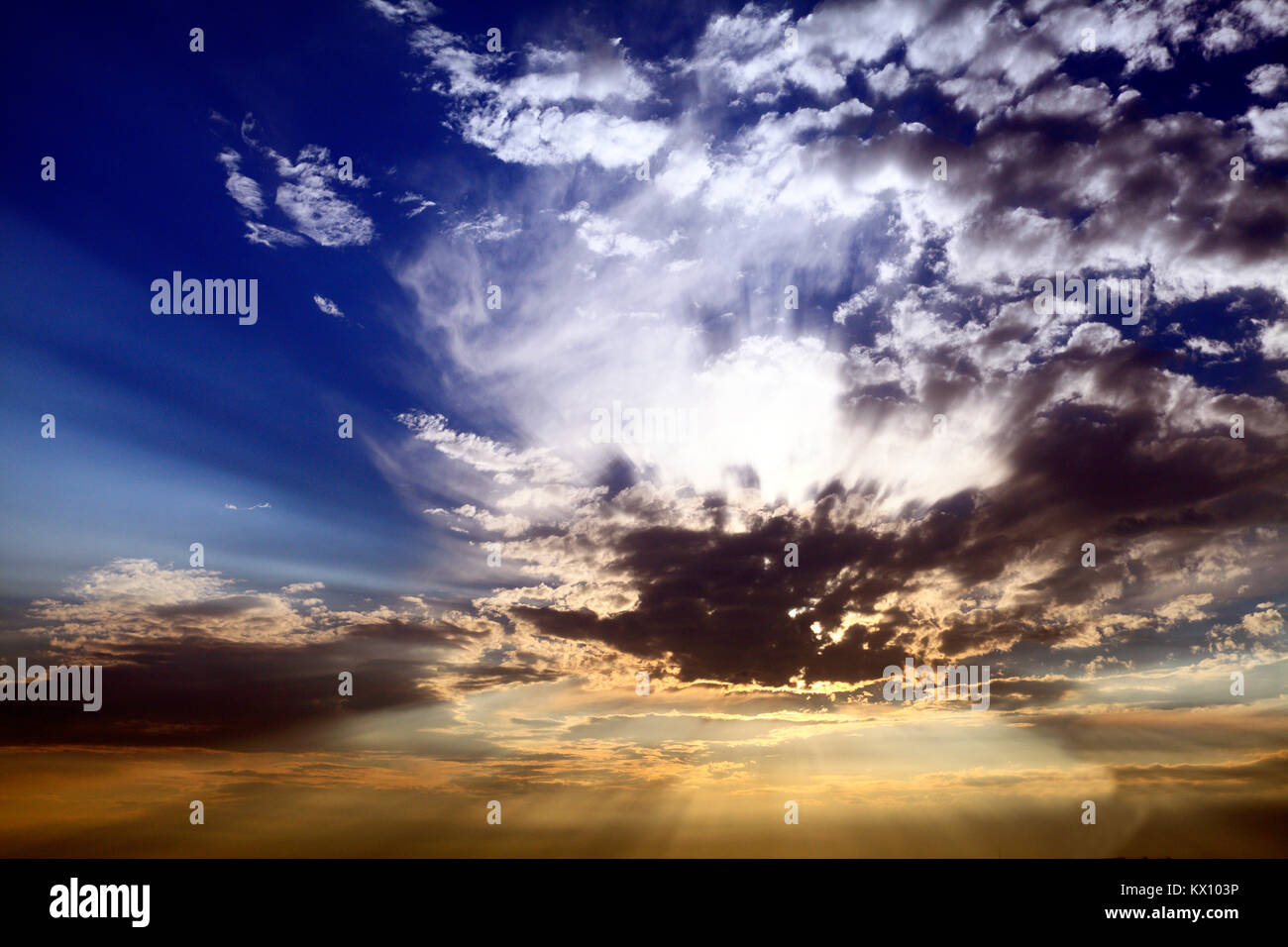 Dramatic sunset with clouds and colorful sky Stock Photo - Alamy