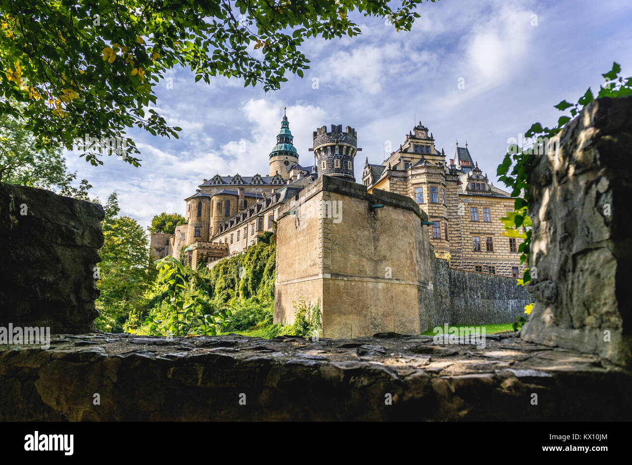 Exterior of renaissance style castle in Frydlant town in the Liberec ...