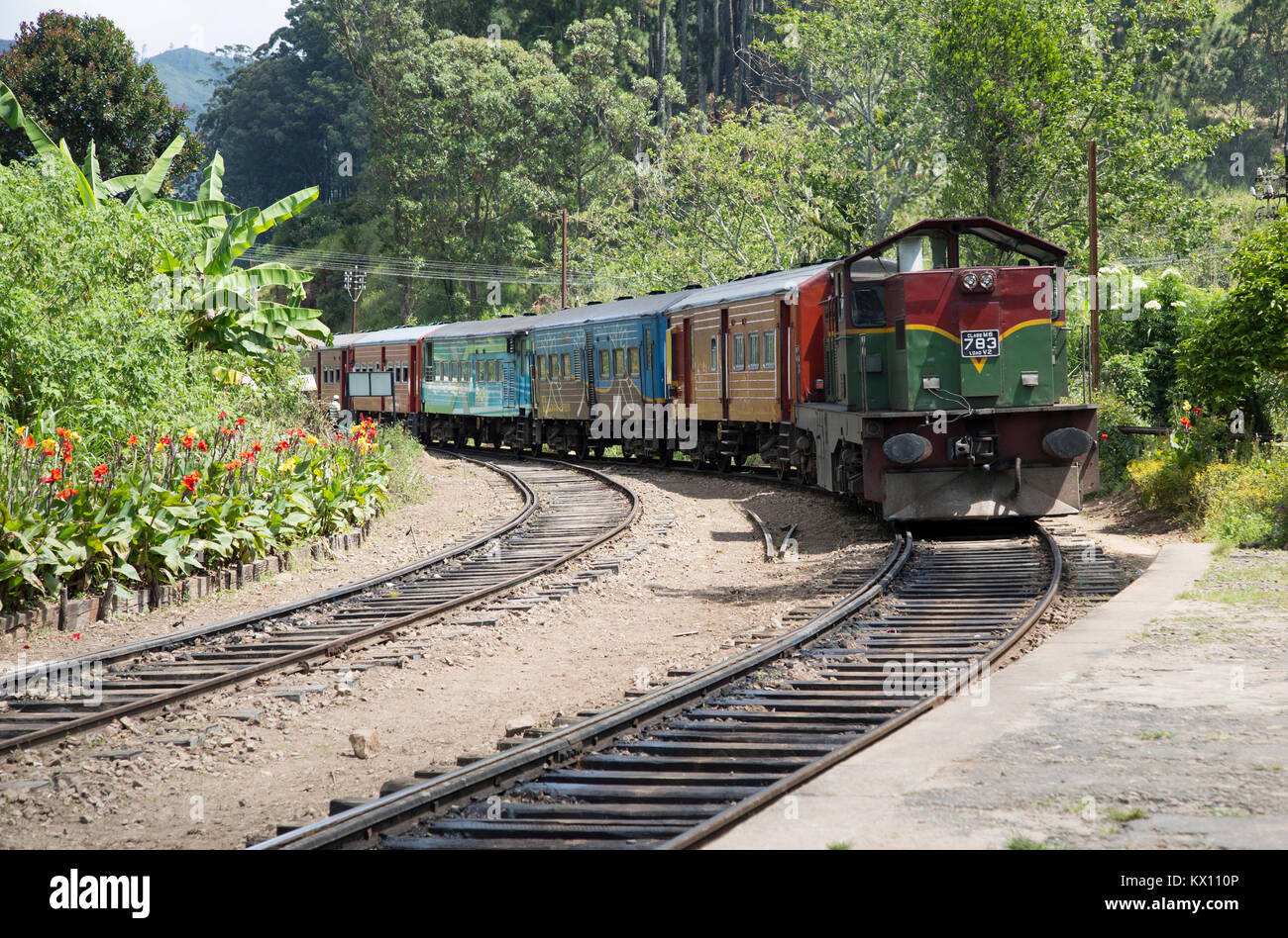 Train arriving at platform railway station ella hi-res stock ...