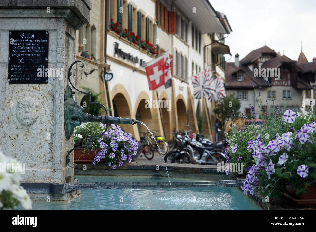 murten-switzerland-circa-august-2015-fountain-with-drinking-water-on