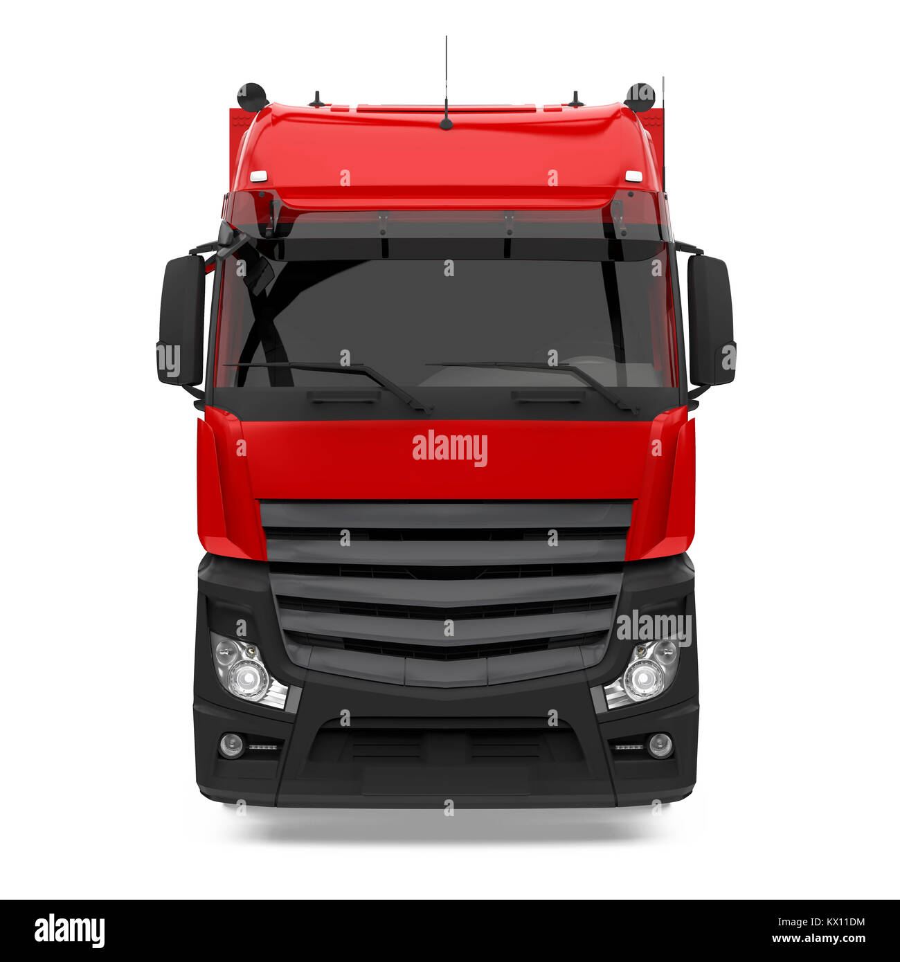 Red Container Truck Isolated Stock Photo - Alamy