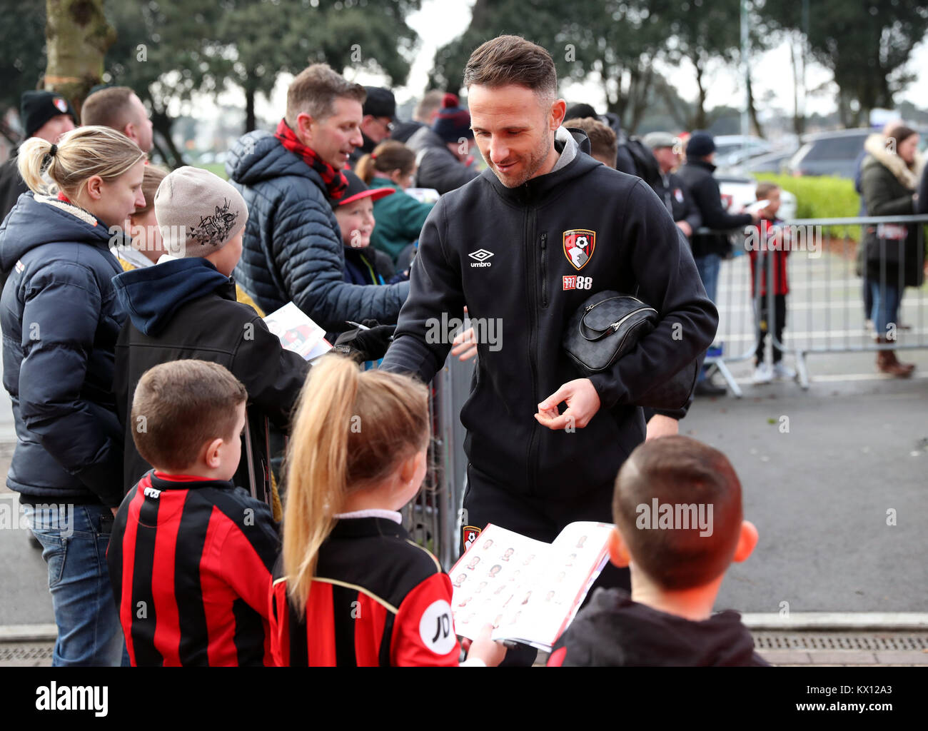 AFC Bournemouth's Marc Pugh signs autographs for fans before the FA Cup ...