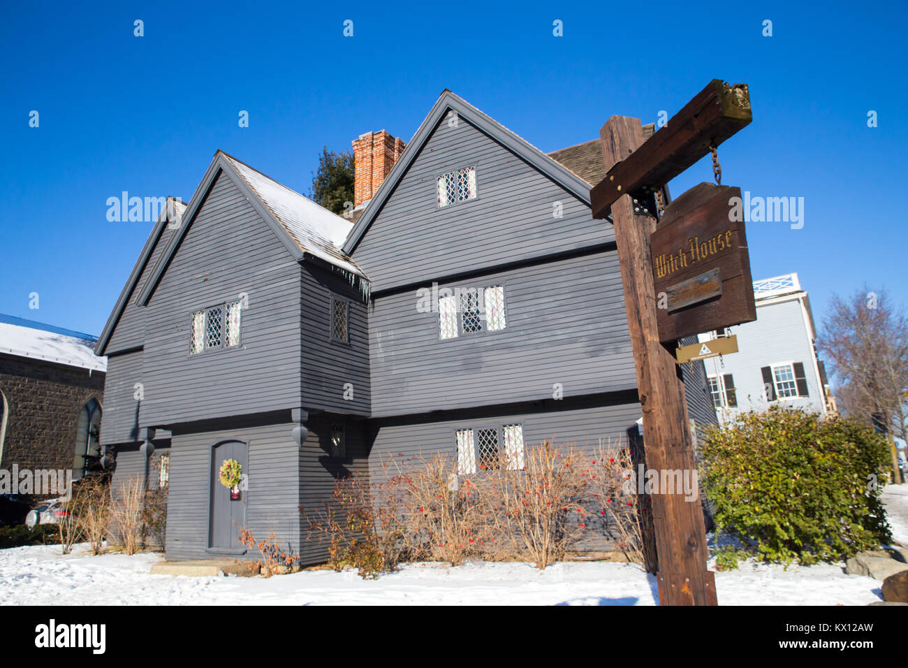 SALEM, MASSACHUSETTS - DECEMBER 28, 2017: View of the historic Salem ...