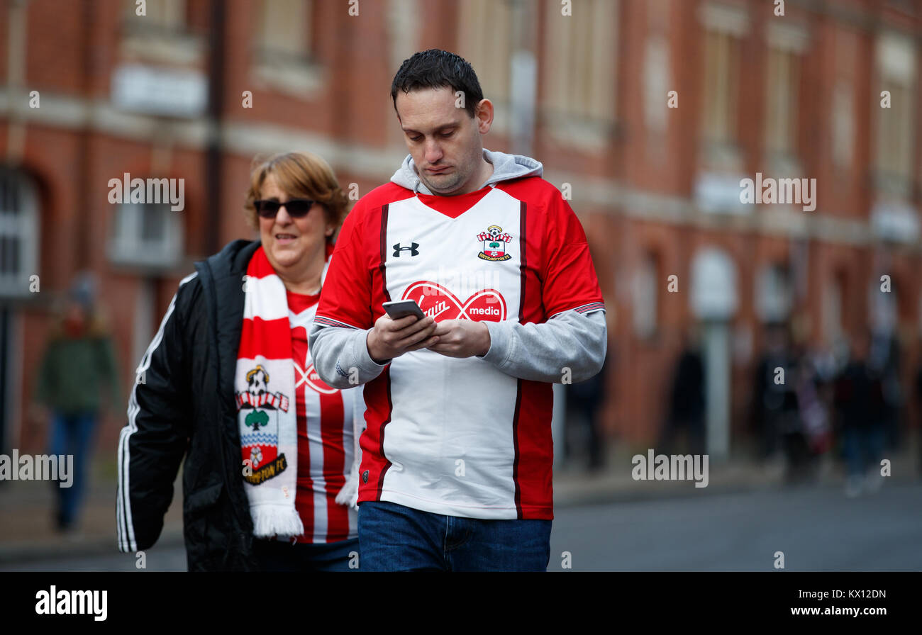 Southampton fans outside the ground before the FA Cup, third round ...