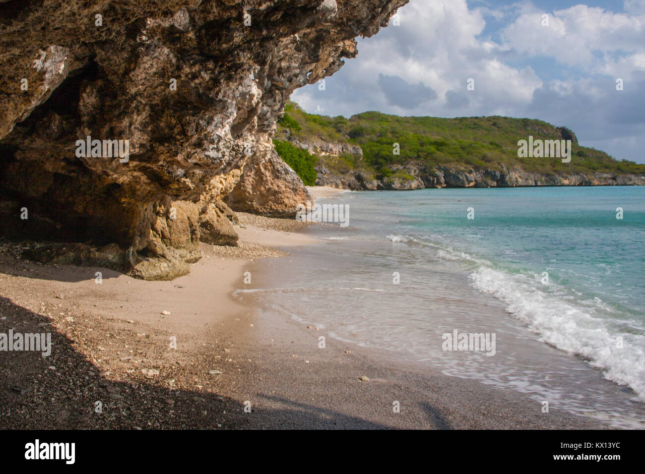 Secluded sandy beach at San Juan, Curaçao Stock Photo - Alamy