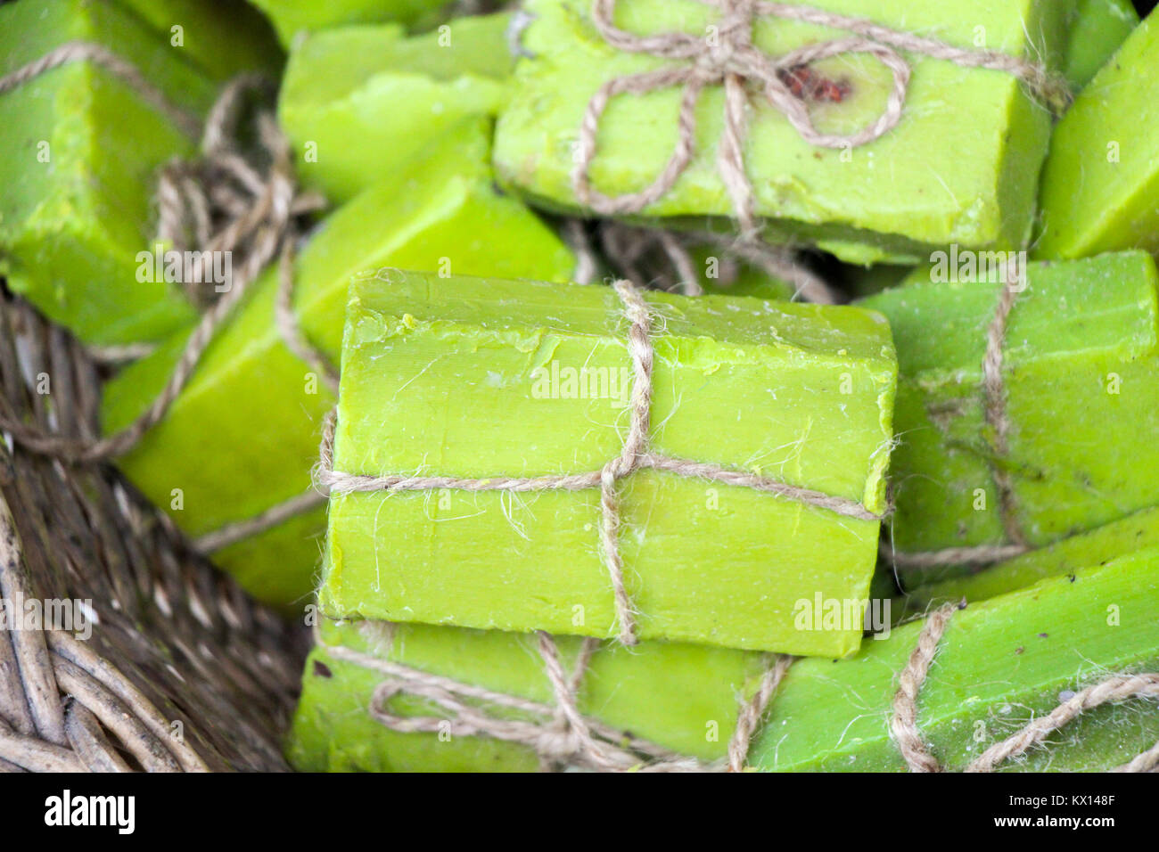 Collection of bars of fragrant hand made organic soap Stock Photo - Alamy