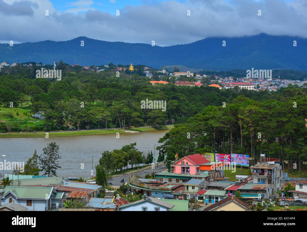 Dalat, Vietnam - Nov 27, 2017. Aerial view of Dalat, Lam Dong, Vietnam ...