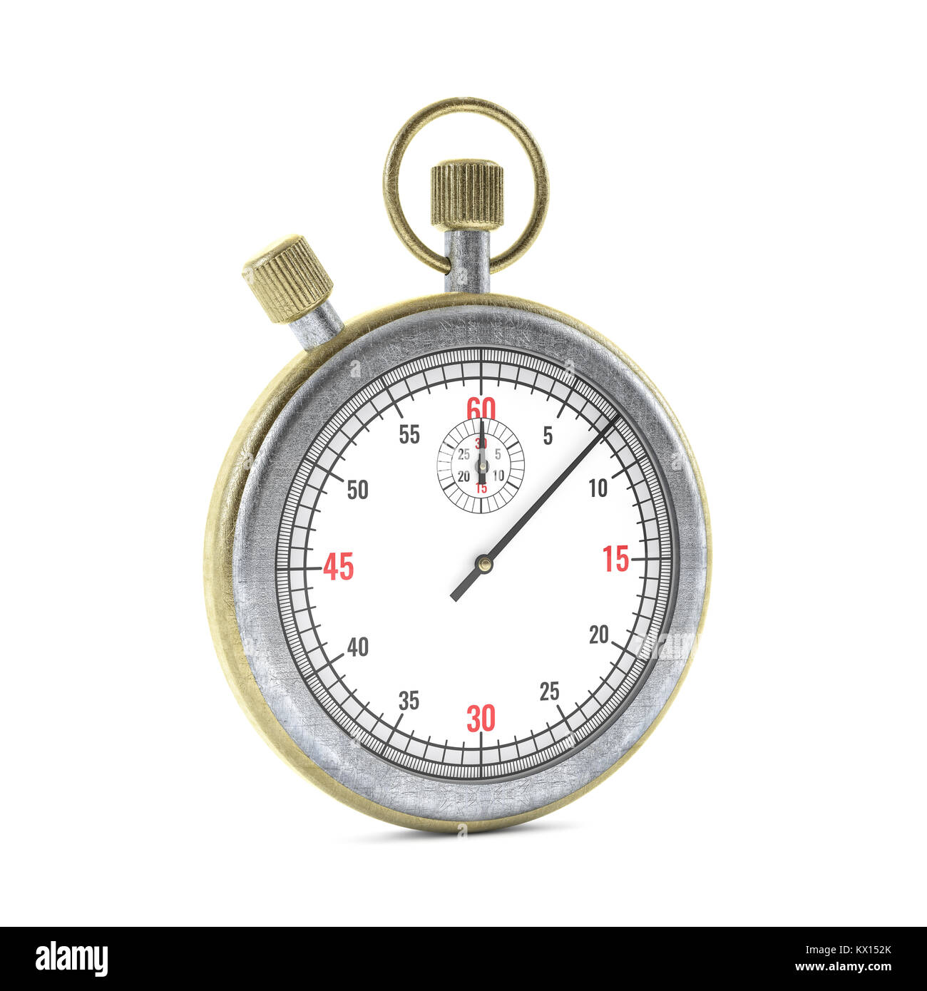 Realistic Classic Stopwatch Isolated on White. 3d rendering Stock Photo ...