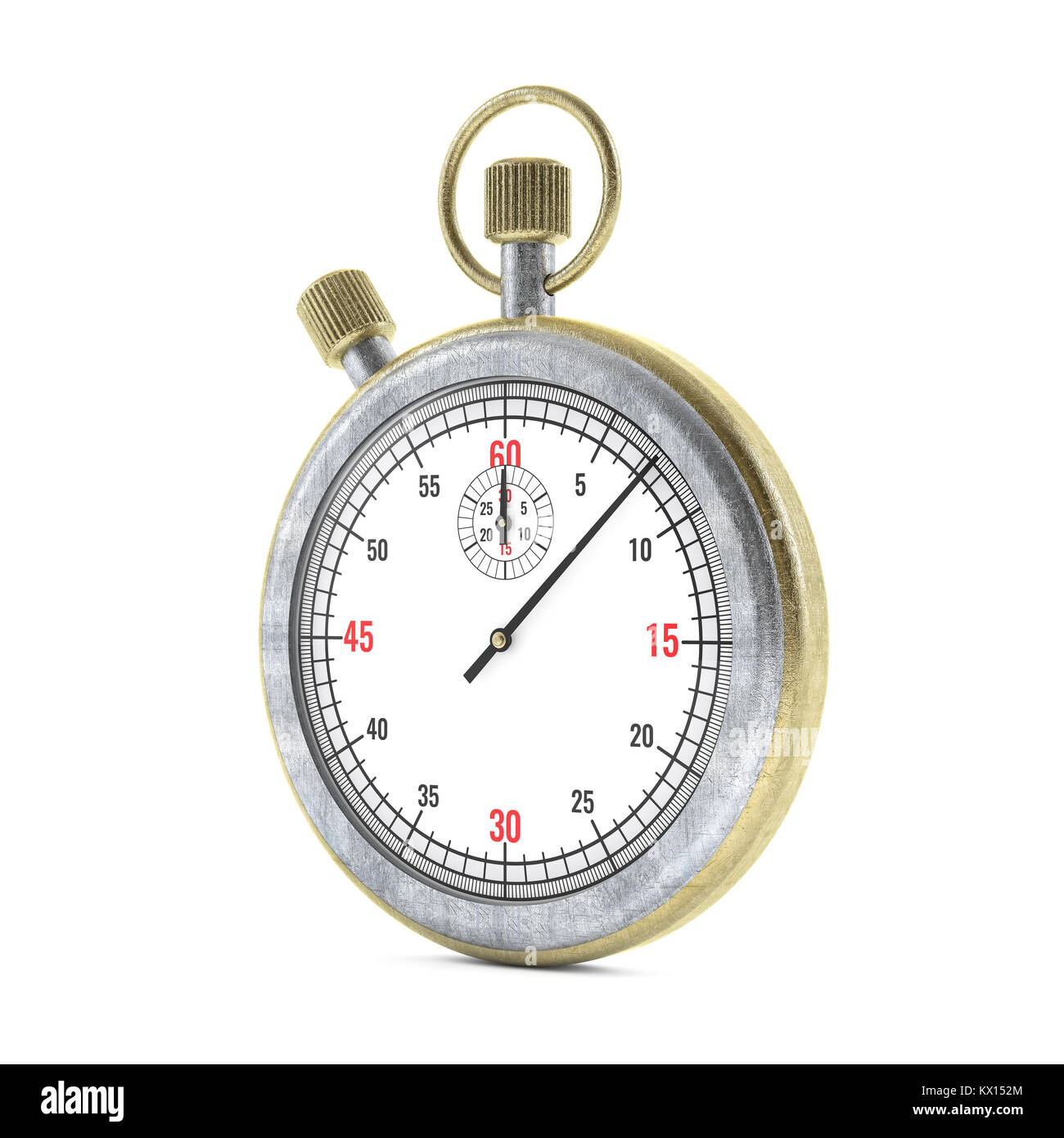 Realistic Classic Stopwatch Isolated on White. 3d rendering Stock Photo ...
