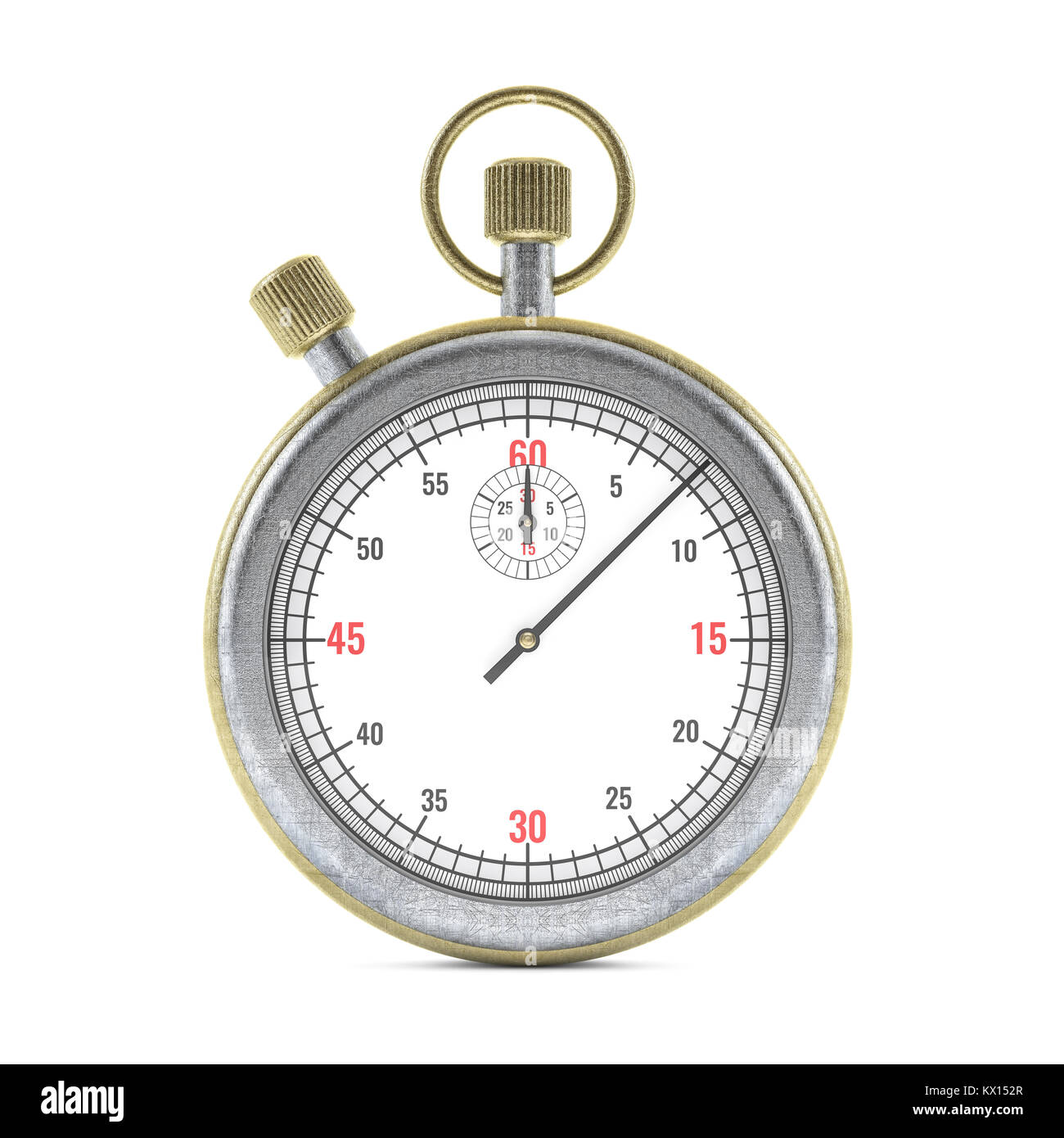 Realistic Classic Stopwatch Isolated on White. 3d rendering Stock Photo ...