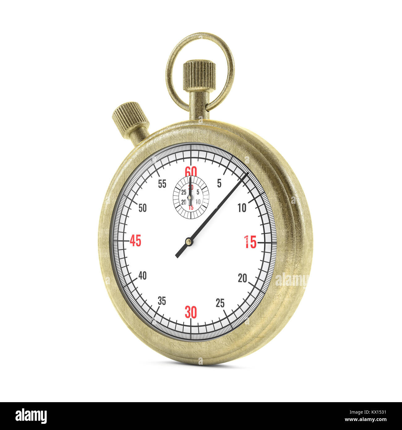 Realistic Classic Stopwatch Isolated on White. 3d rendering Stock Photo ...