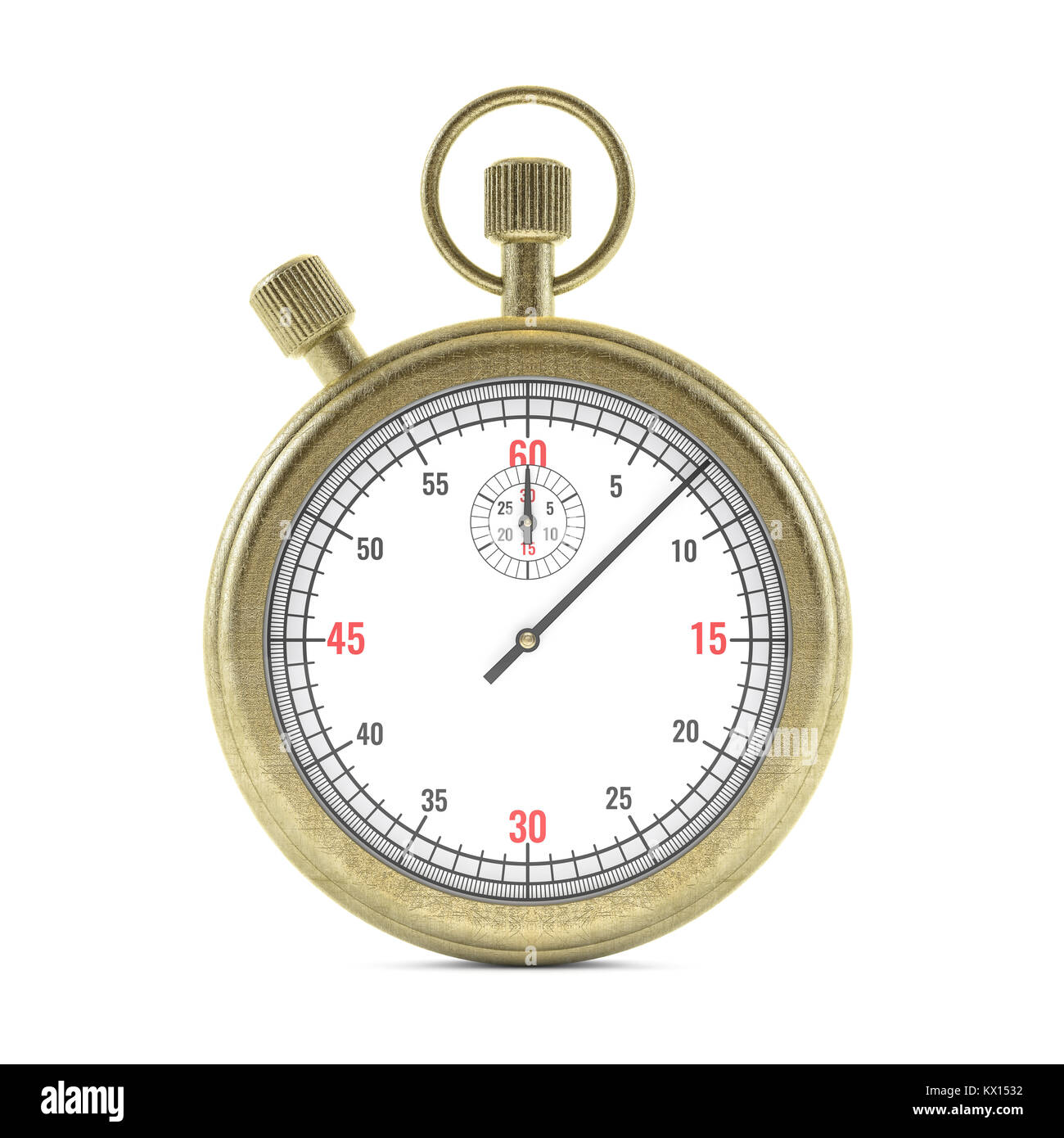Realistic Classic Stopwatch Isolated on White. 3d rendering Stock Photo ...