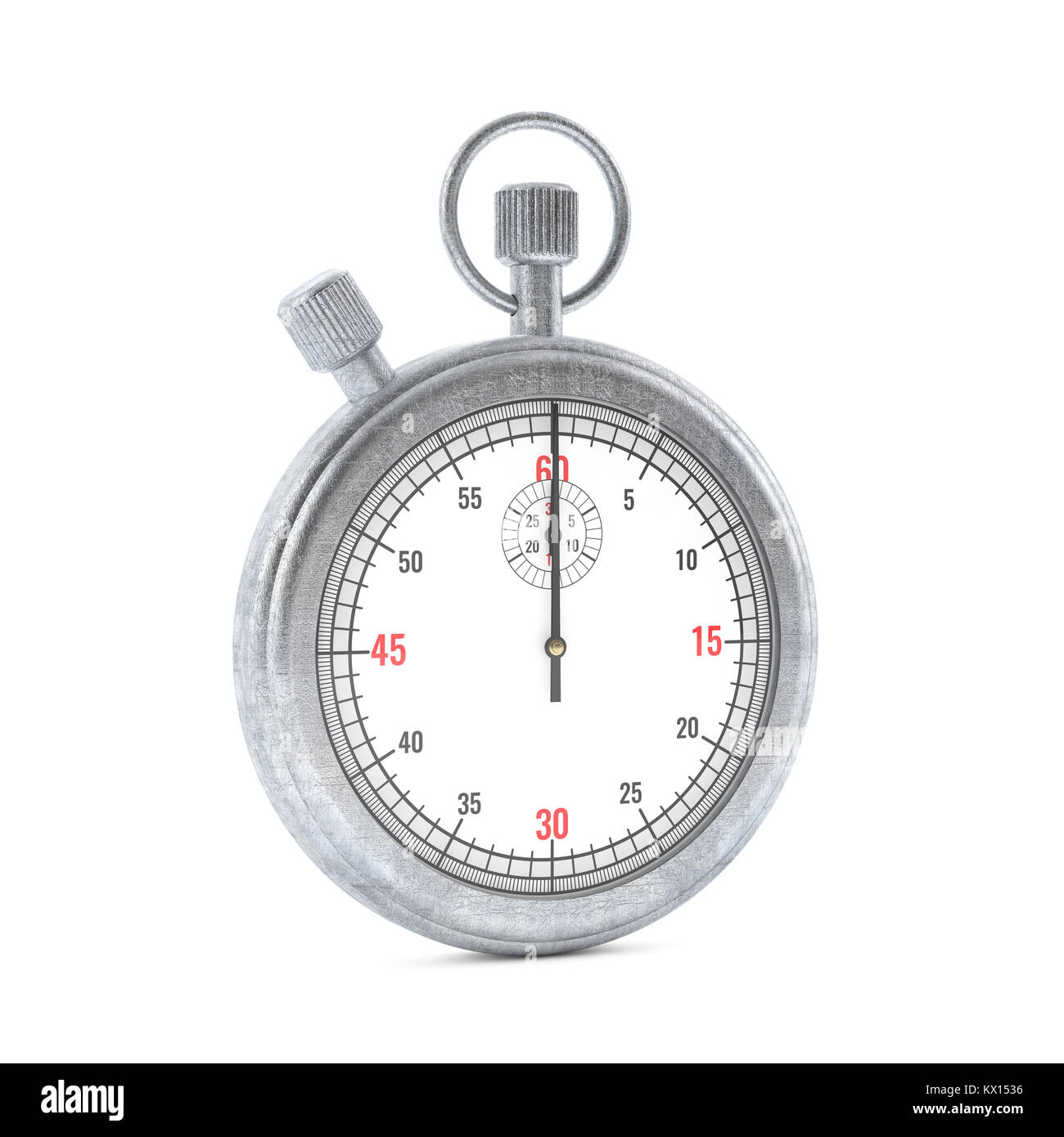 Realistic Classic Stopwatch Isolated on White. 3d rendering Stock Photo ...