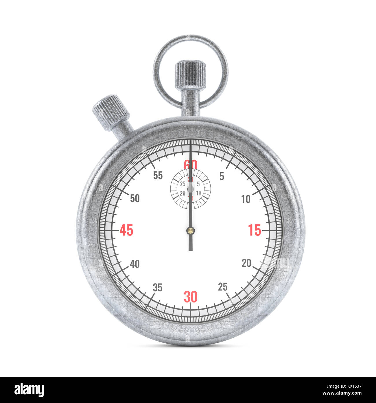 Realistic Classic Stopwatch Isolated on White. 3d rendering Stock Photo ...