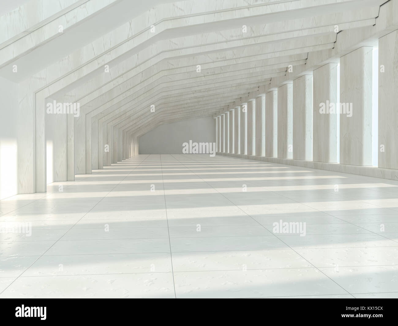 White architecture background. Abstract architectural interior. 3D ...