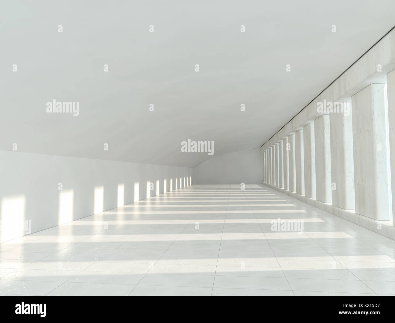 White architecture background. Abstract architectural interior. 3D ...
