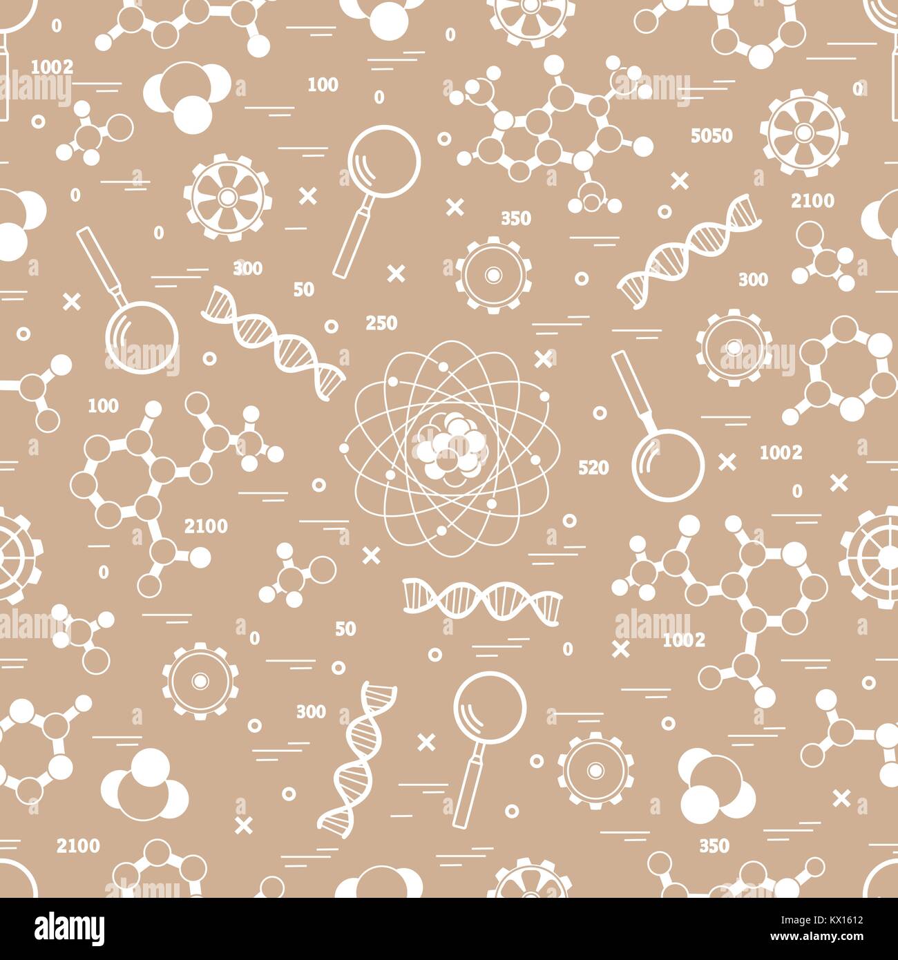 Seamless pattern with variety scientific, education elements. Design ...