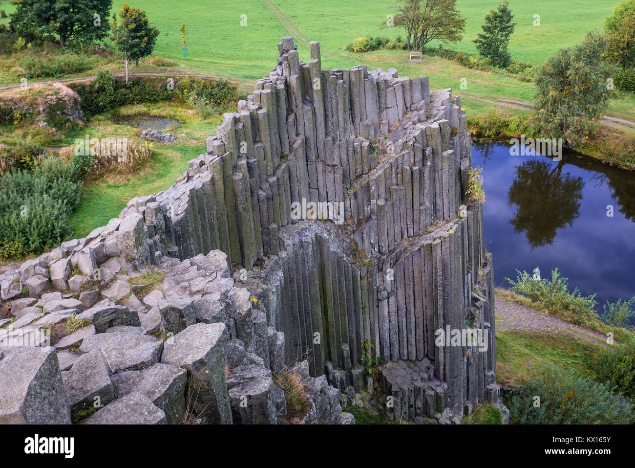 Famous columnar jointed basalt rock formation Panska Skala (The Lord's ...