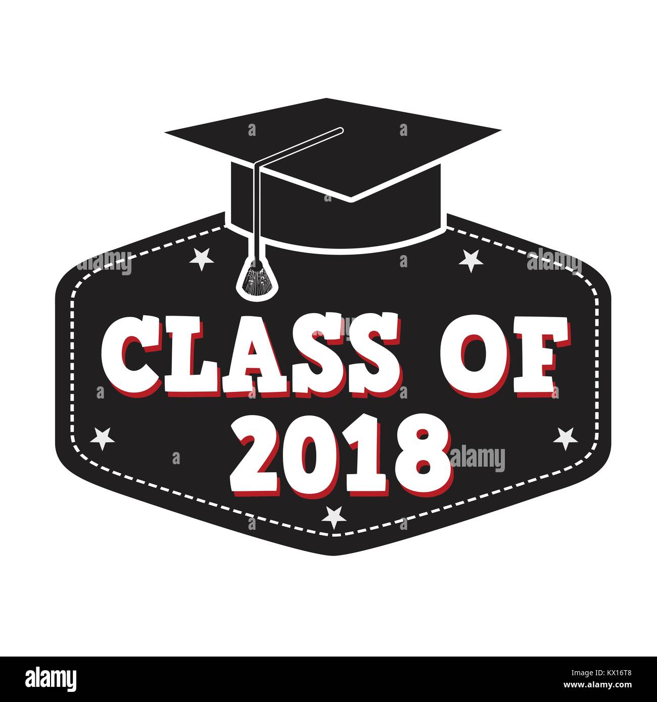 Class of 2018 label on white, vector illustration Stock Vector Image ...